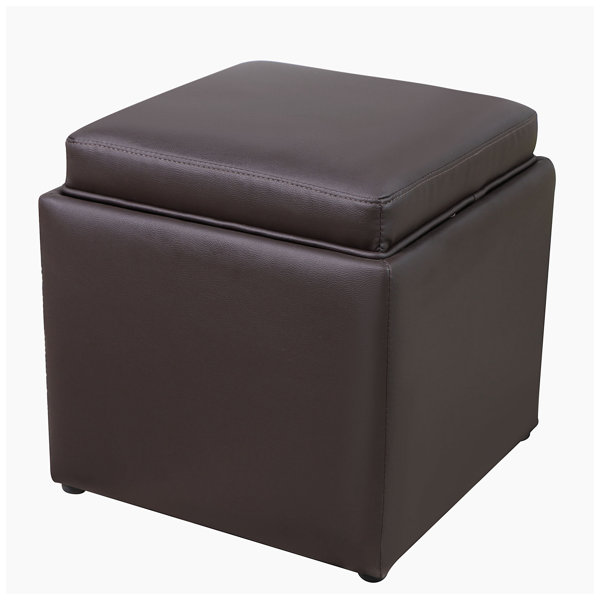 Latitude Run® Bryonhall Faux Leather Storage Ottoman | Wayfair