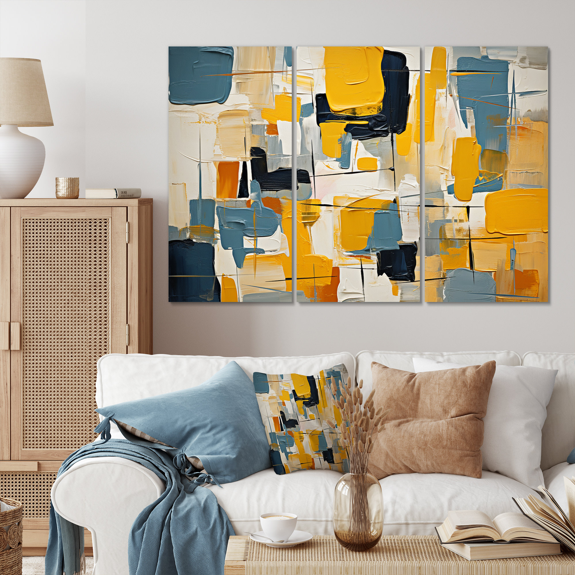 Design Art Squared Ceremony Abstract Expressionism 3 Pieces | Wayfair