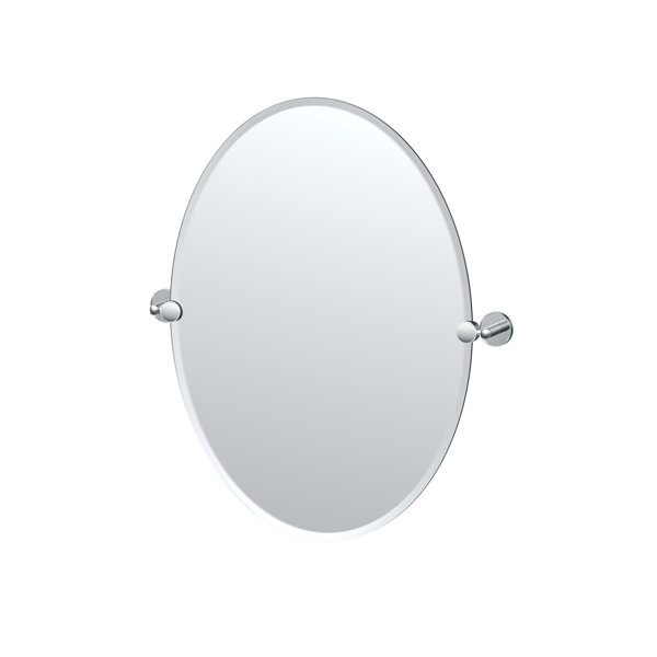 Gatco Sky Frameless Oval Mirror, Wall Mounted Bathroom Vanity Mirror ...
