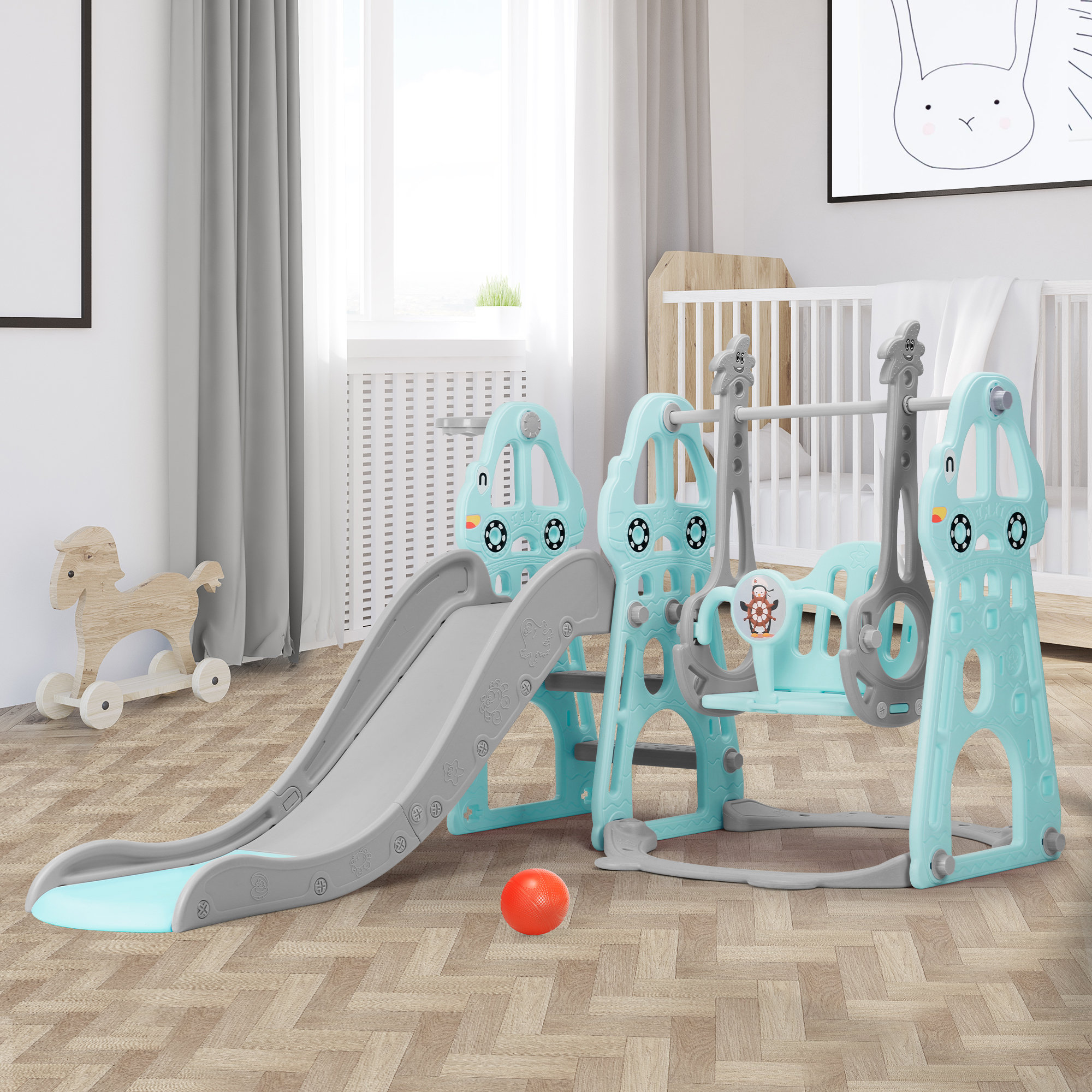 Decofy 4 in 1 Toddler Slide, Kids Slide with Climber,Indoor Playground ...