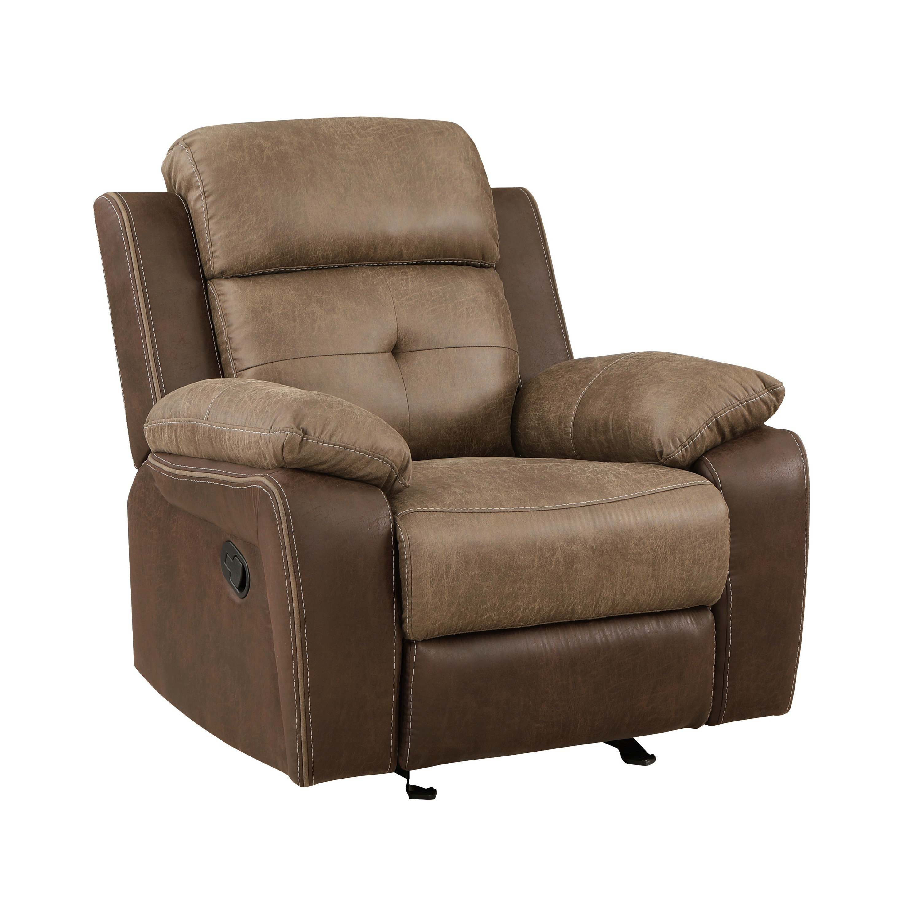 Latitude Run® Emma 38 Inch Manual Glider Recliner Chair, Brown ...
