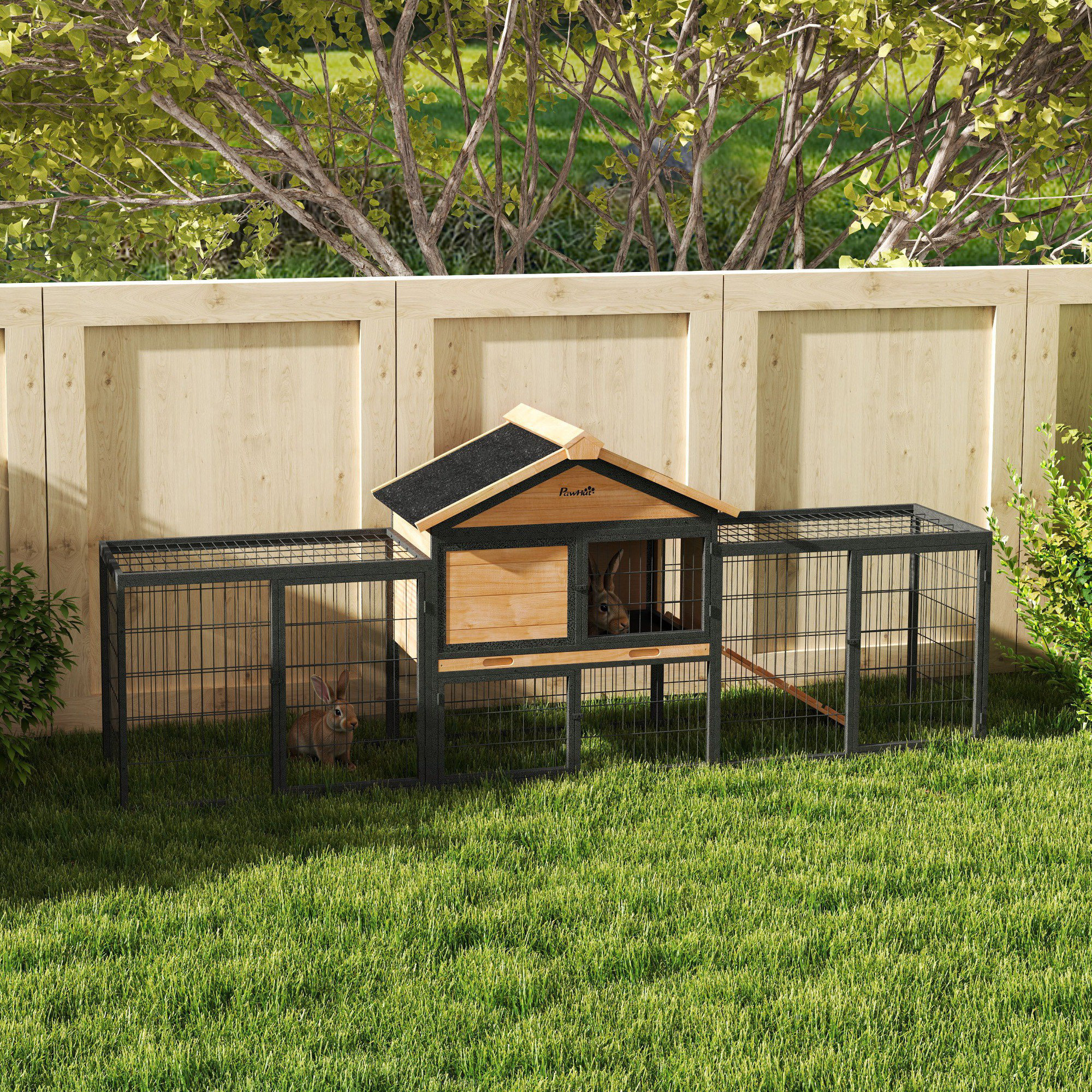 Tucker Murphy Pet™ Rabbit Hutch Outdoor, 85" Large Bunny Cage with ...