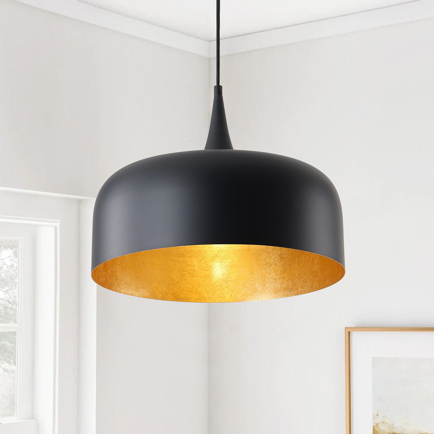 Corrigan Studio 1-E26 Light 20.47 inch Large Dome Kitchen Pendant Light ...