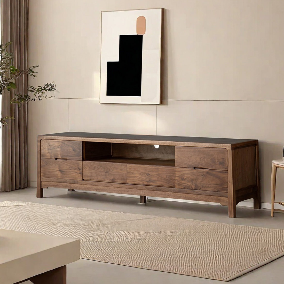 LIZIYE Chinese Style Walnut Wood TV Stand | Wayfair