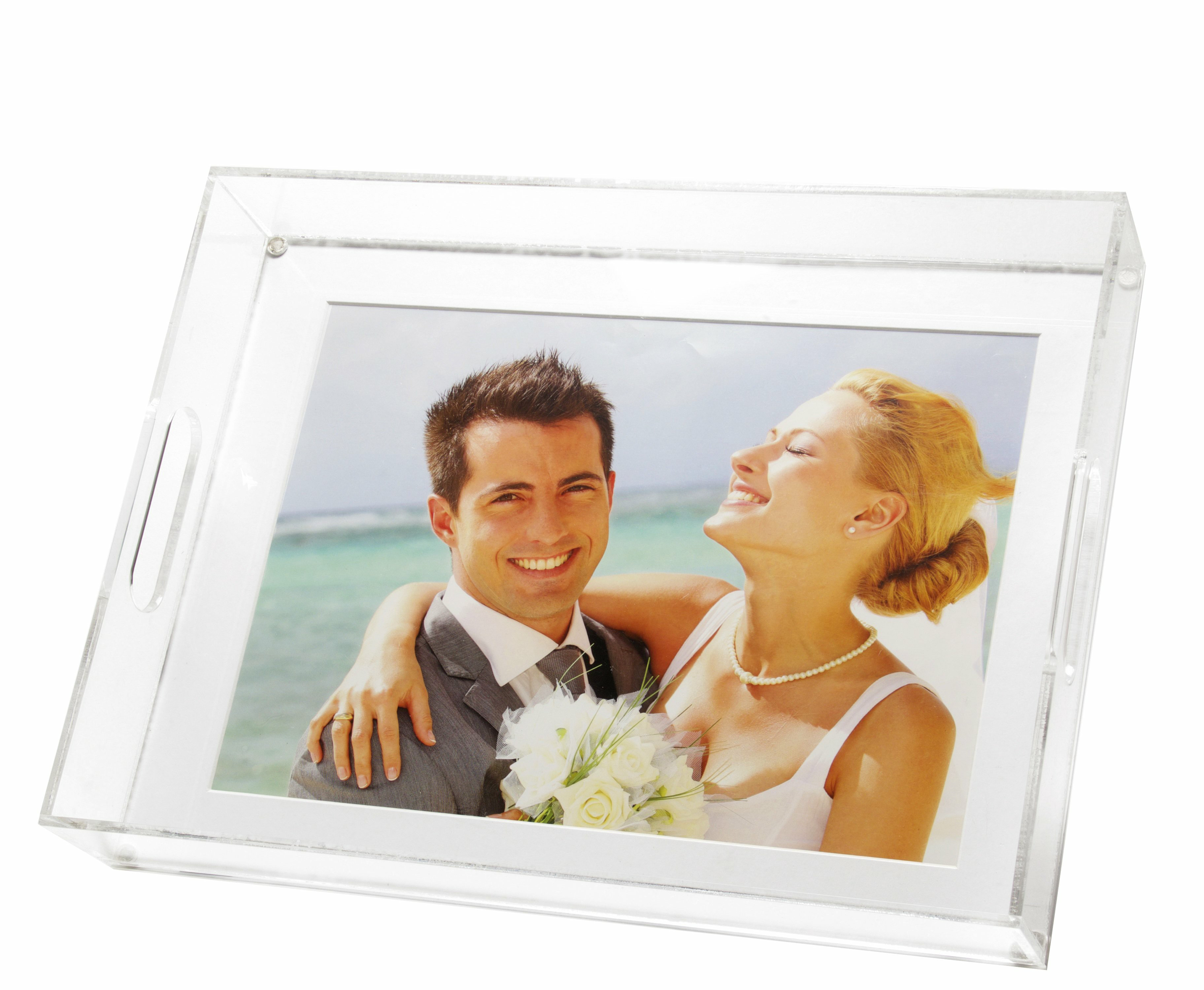 Tara Wilson Designs Acrylic Photo Tray with White Mat | Wayfair