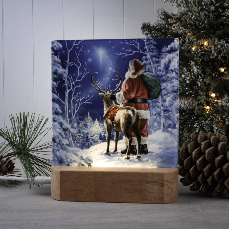 Glow Decor Starry Night Santa Night Light | Wayfair