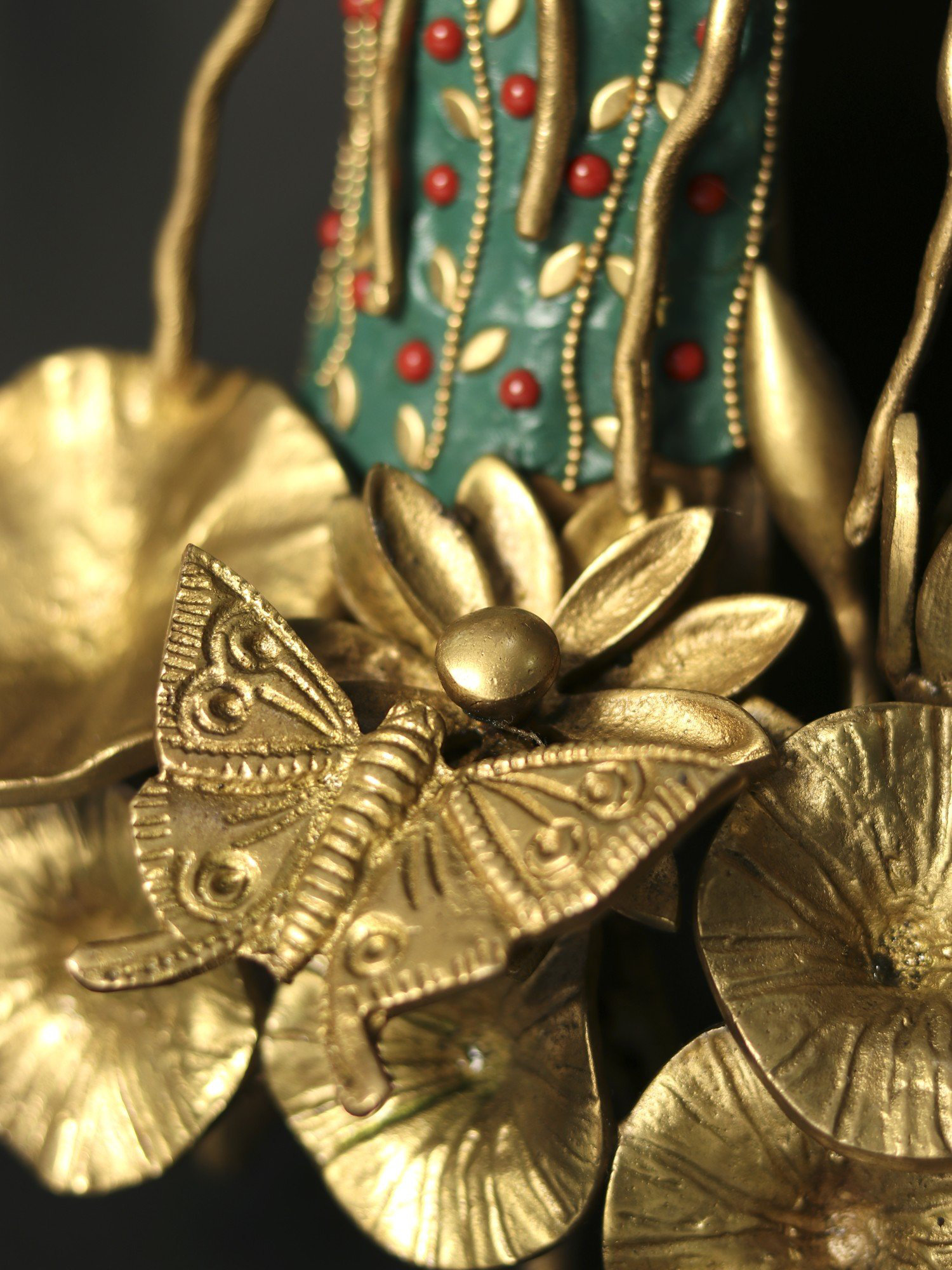 Exotic India 29" Brass Tree of Life with Perched Birds | Wall Mounted ...