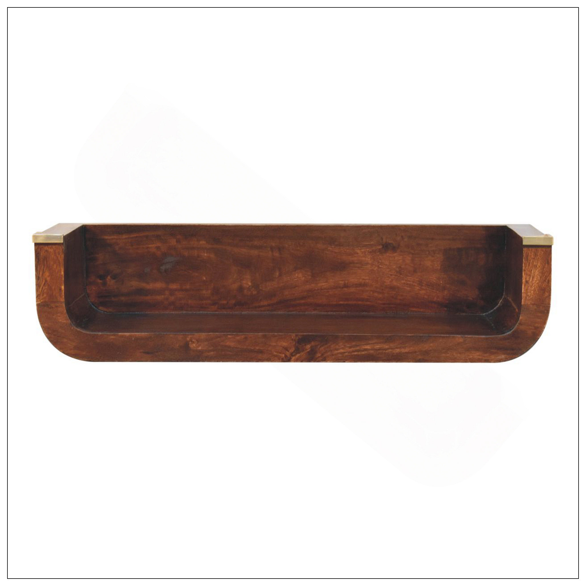 Latitude Run® Solid Wood Indira California Walnut Floating Console ...