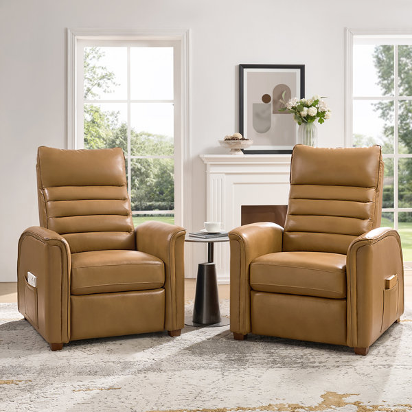 Hokku Designs Myhaylo Mid-Century Modern Genuine Leather Power Zero ...