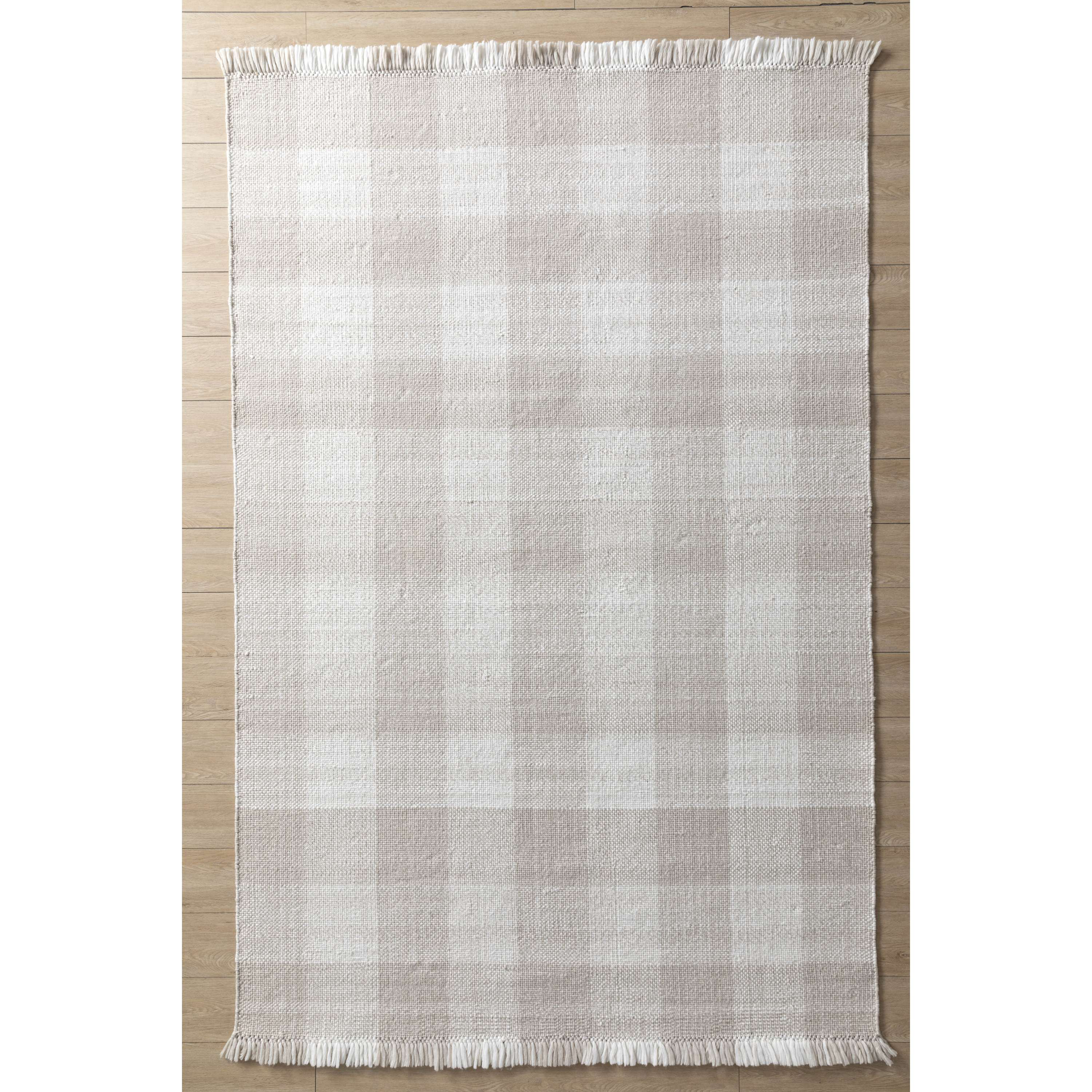 Gracie Oaks Flatweave PET Gingham Rug | Wayfair