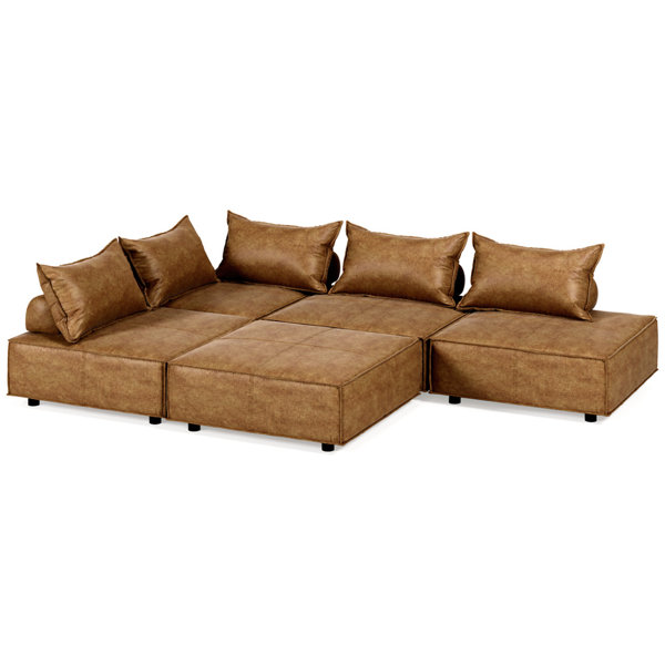 Ashley Furniture Bales 5 - Piece Faux Leather Sectional | Wayfair