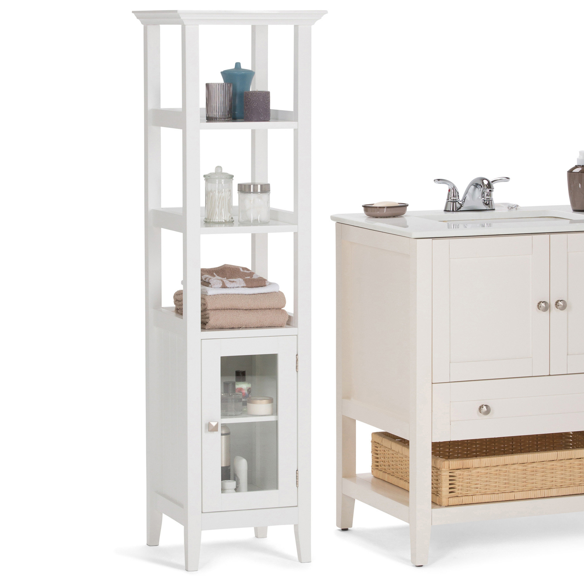Lark Manor™ Acadian - Bath Storage Tower - Pure White | Wayfair