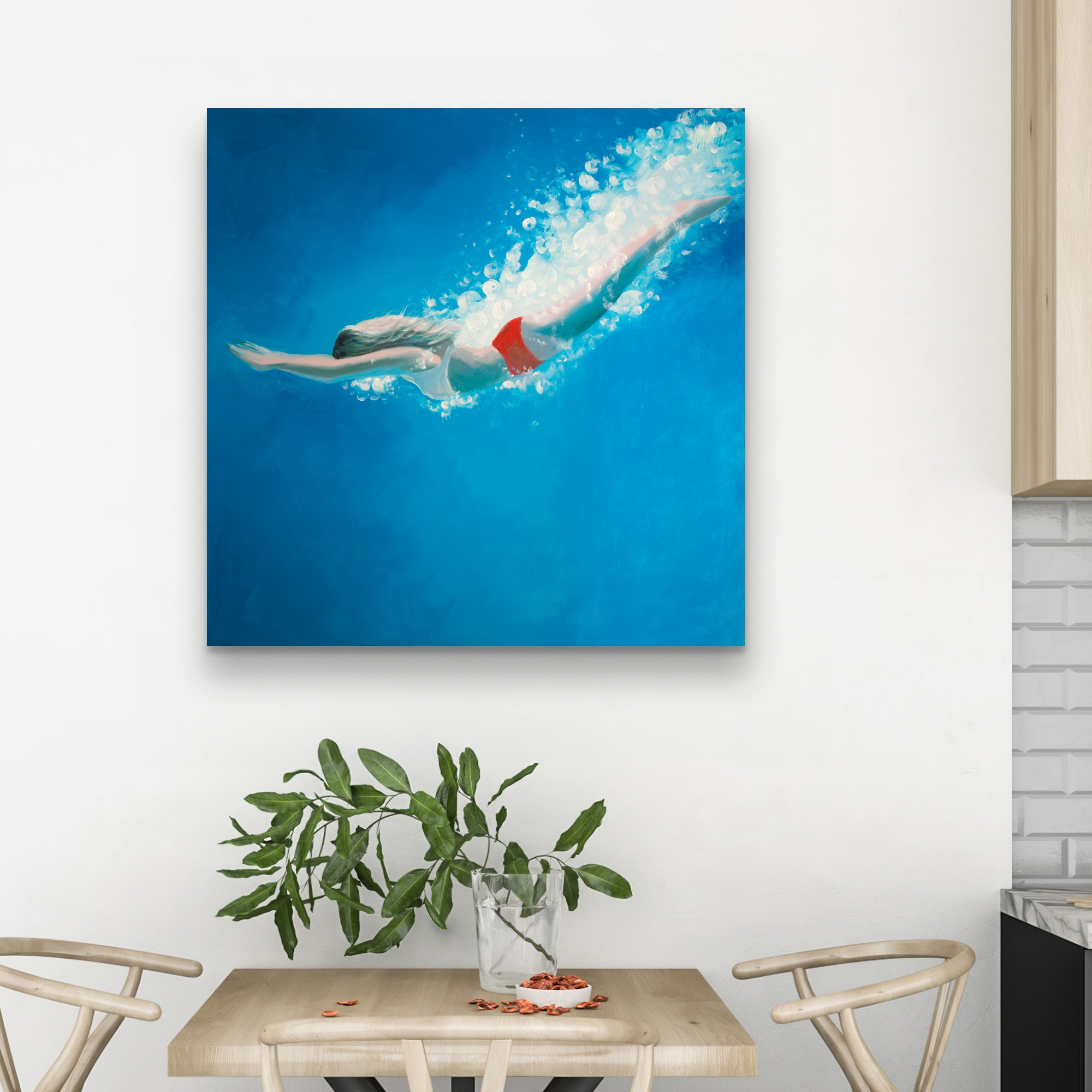 Begin Edition International Inc. Diving jump - 32"x32" art on canvas ...