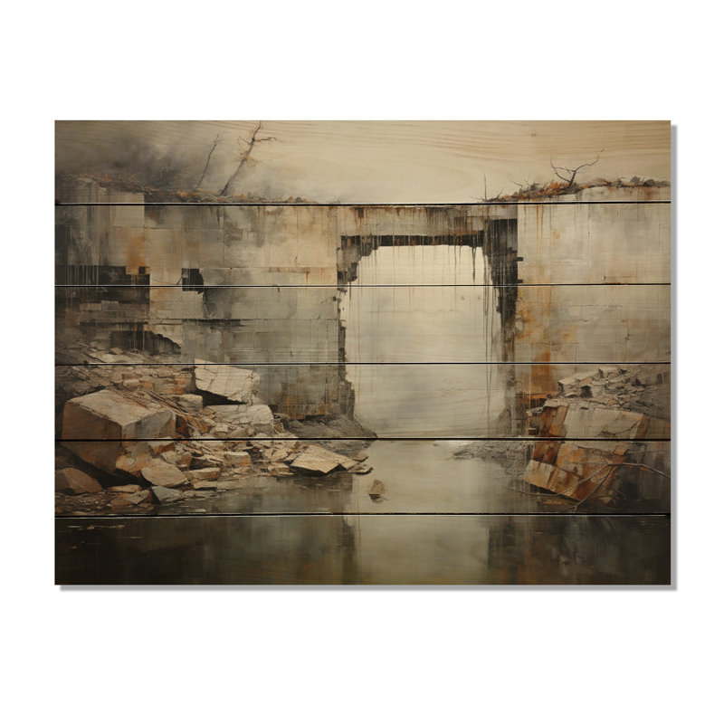 Ivy Bronx Jenisse Minimalism Bridge Power On Wood Print | Wayfair