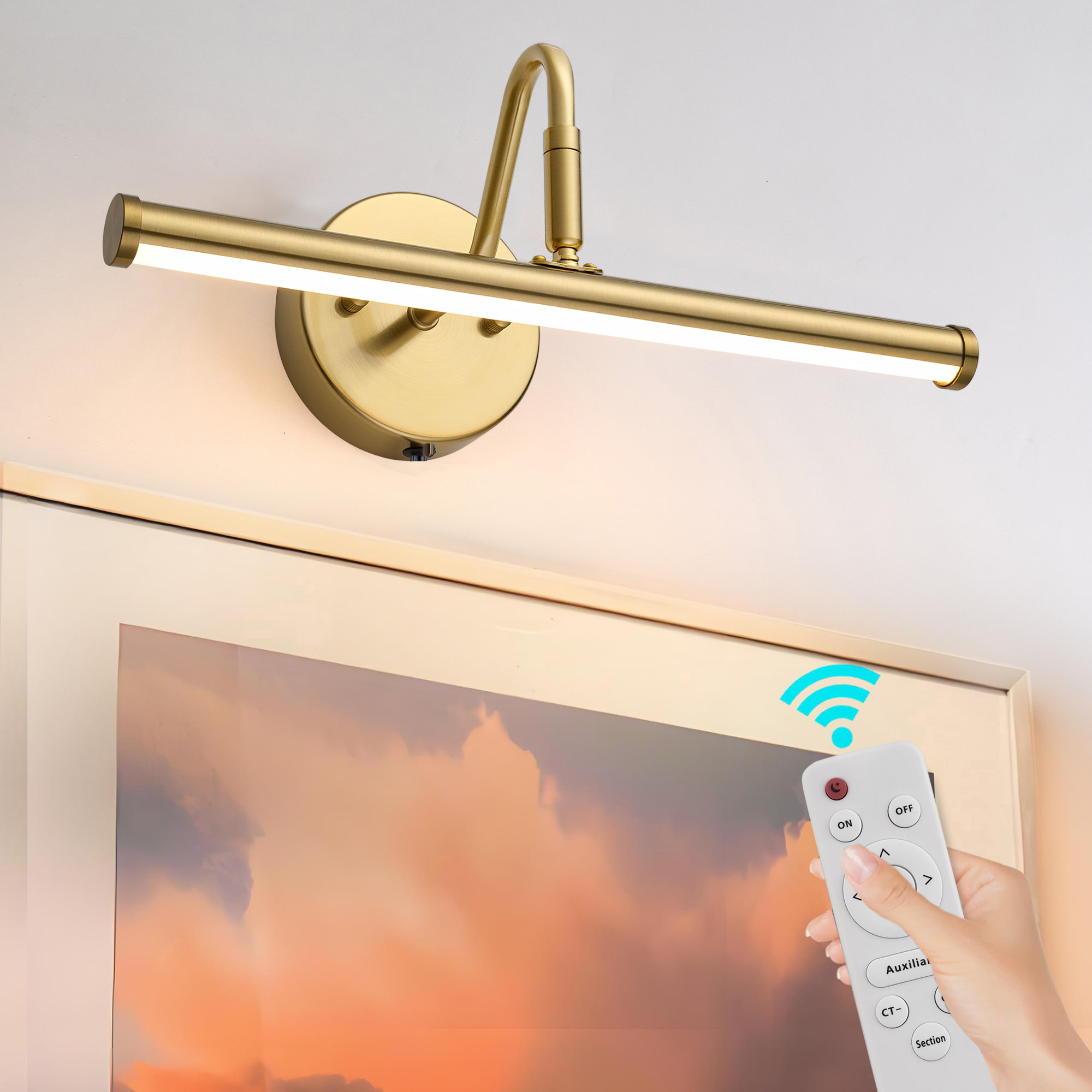 Eurus Home 10W Dimmable LED Picture Light Fixture, Plug In/Hardwired ...