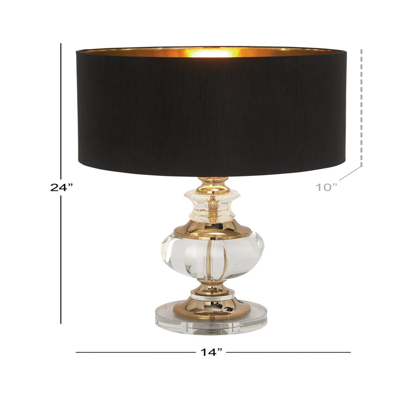 Mercer41 Crystal Black Table Lamp with Gold Accents & Reviews | Wayfair