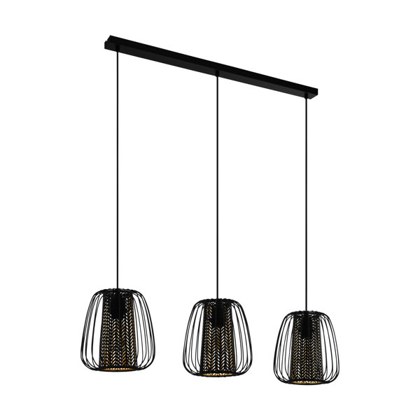 Borough Wharf Mickle 3 - Light Black Kitchen Island Pendant | Wayfair.co.uk