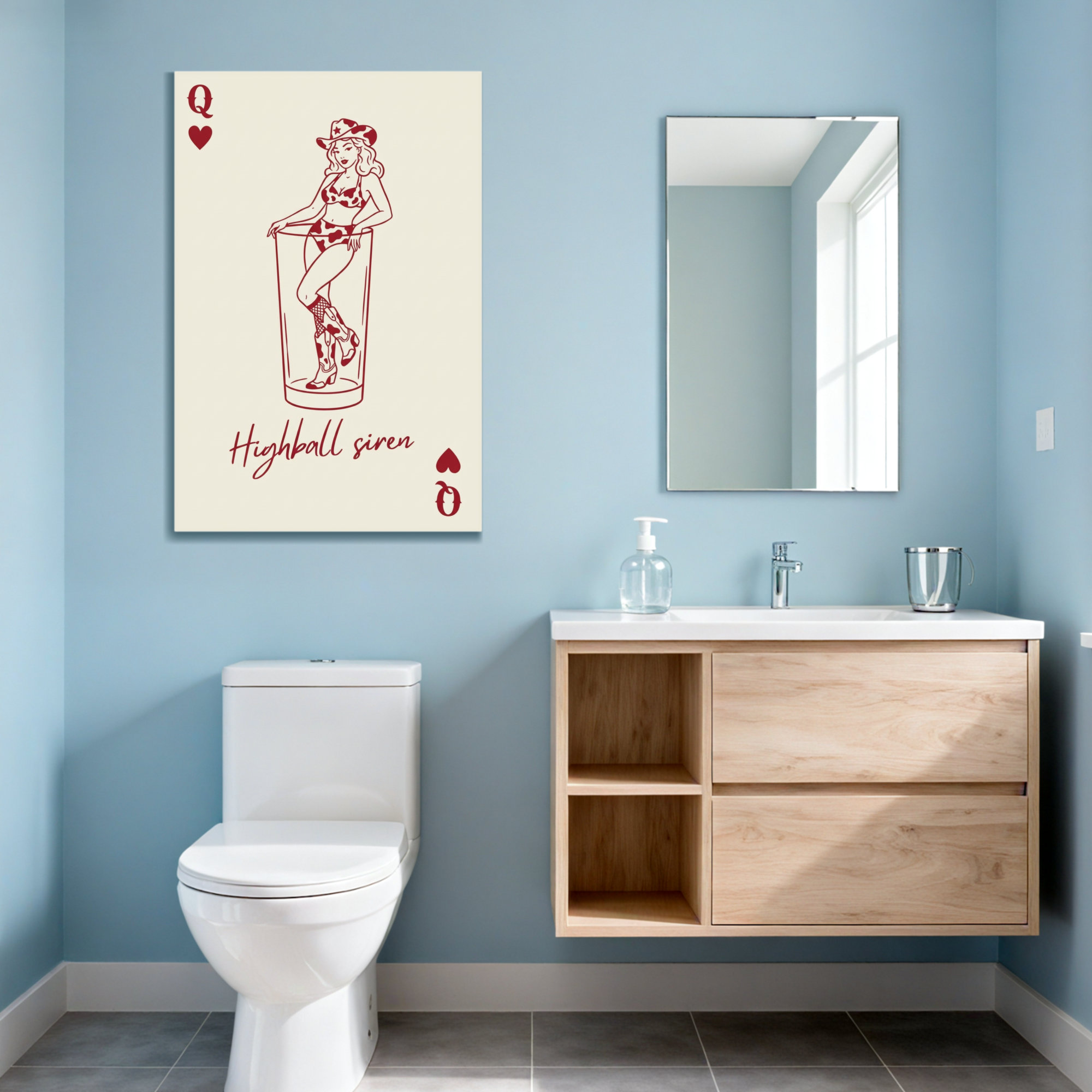 August Grove® Fashion Queen Of Hearts Highball Siren Art Print | Wayfair
