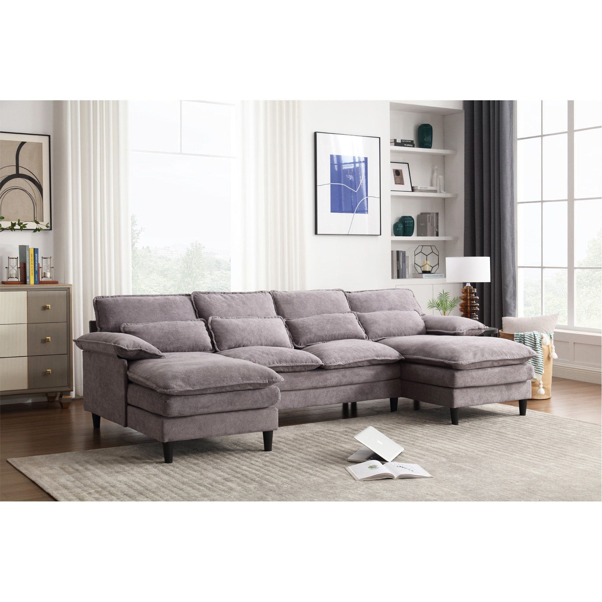 Hokku Designs U Shaped Modular Sectional Sofa Couch For Supreme Comfort ...