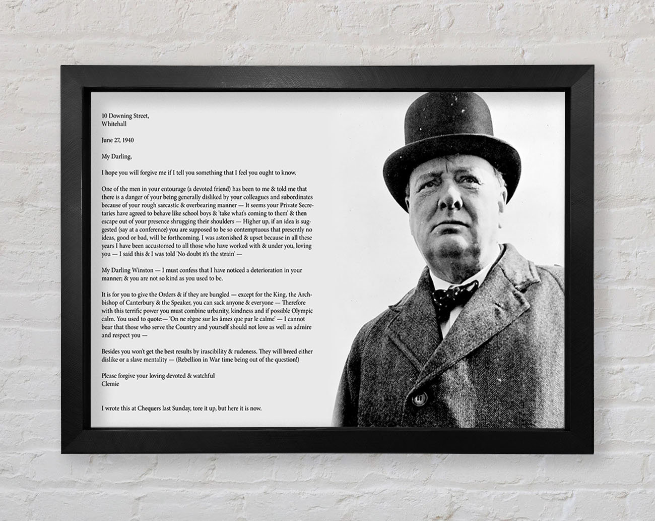 Happy Larry McMinnville Motivational Quote Winston Churchill Framed ...