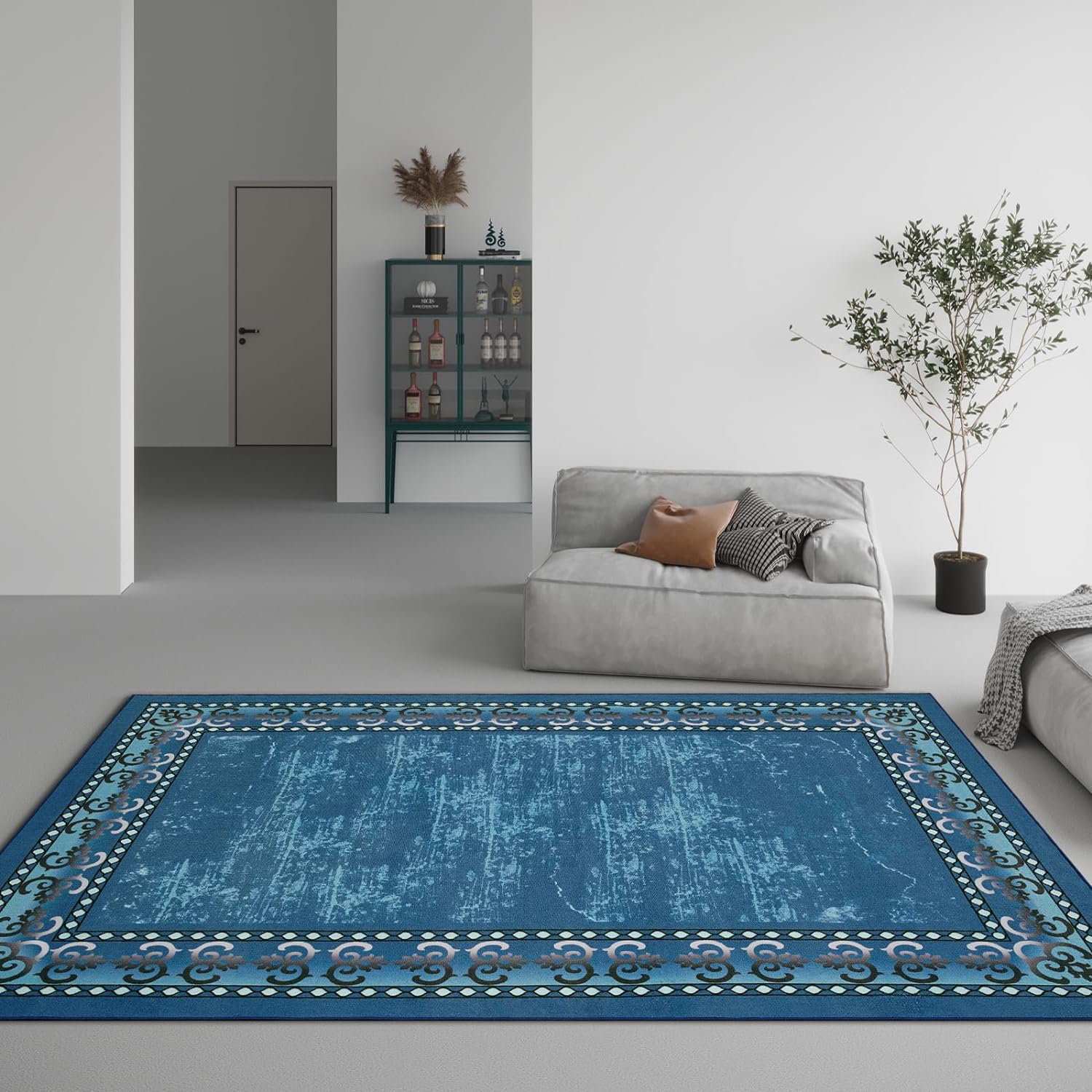 Charlton Home® Fillender Large Modern Low Profile Pile Indoor Bordered ...