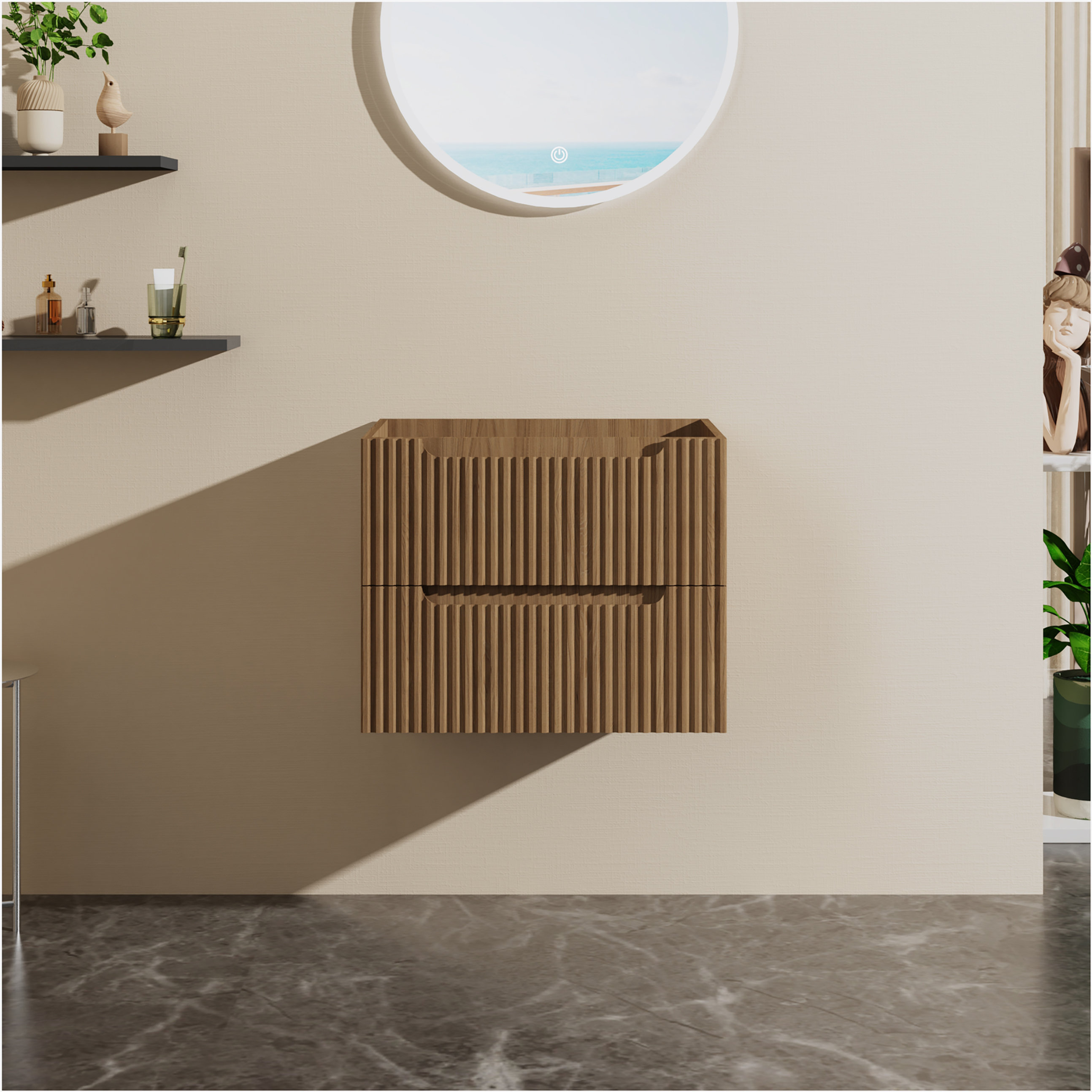 Farm on table 24" Wall-Mount Bathroom Vanity Cabinet Floating (Cabinet ...