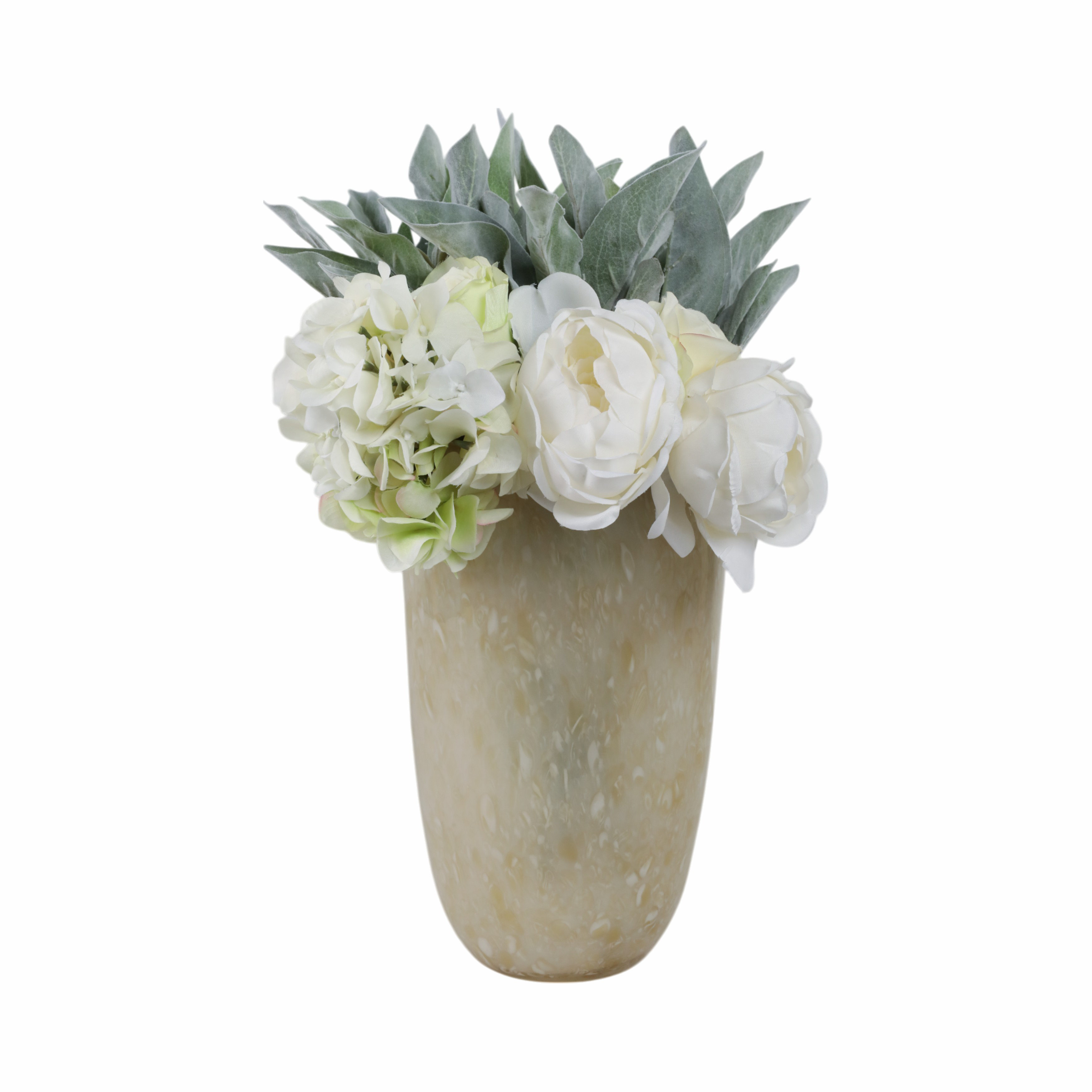 Latitude Run® 12" Durban Large Cream Glass Vase | Wayfair