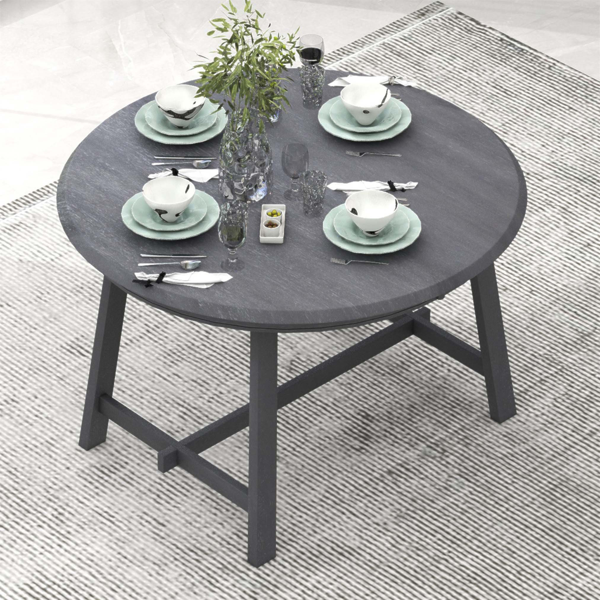 Ophelia & Co. Retro Round Extendable Dining Table For Small Spaces With ...