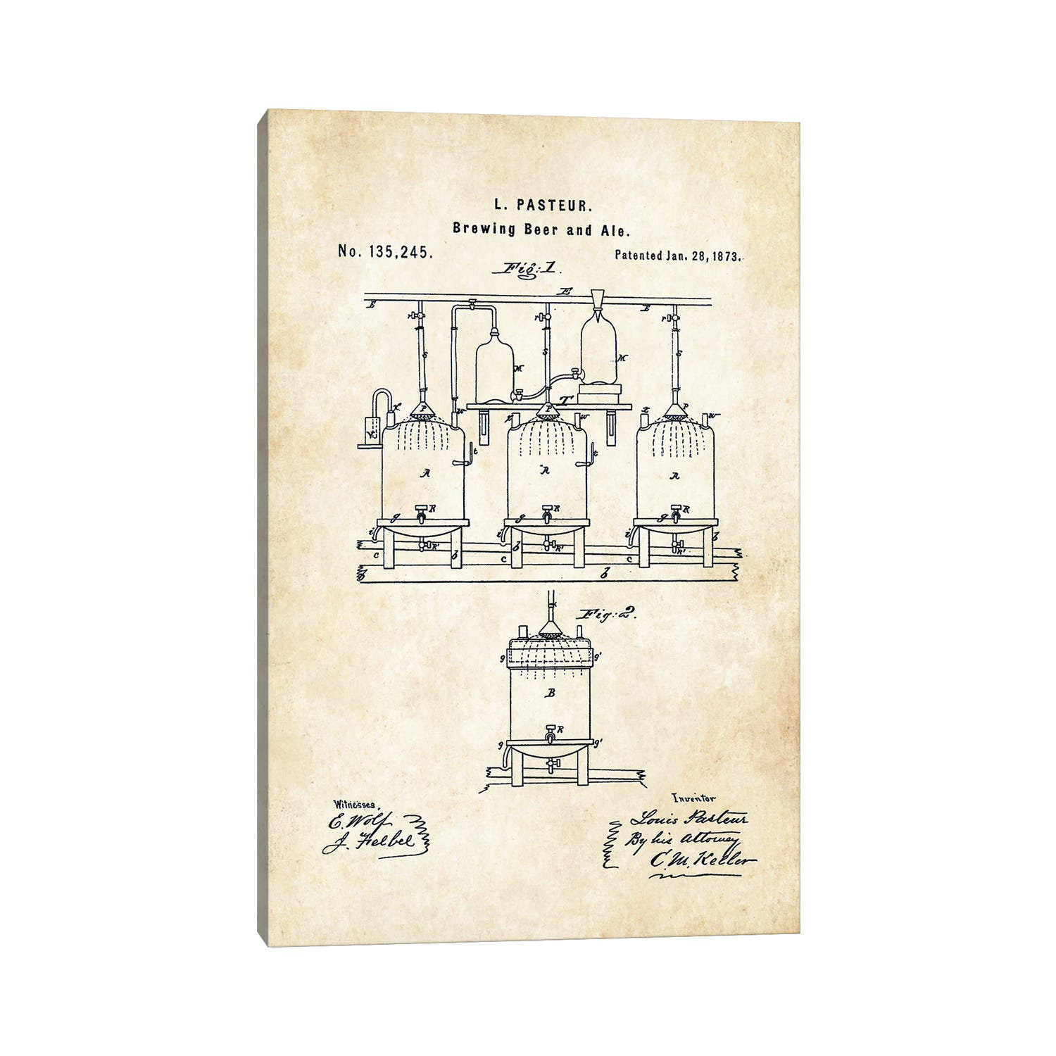 East Urban Home Louis Pasteur Beer Brewing - Wrapped Canvas Print ...