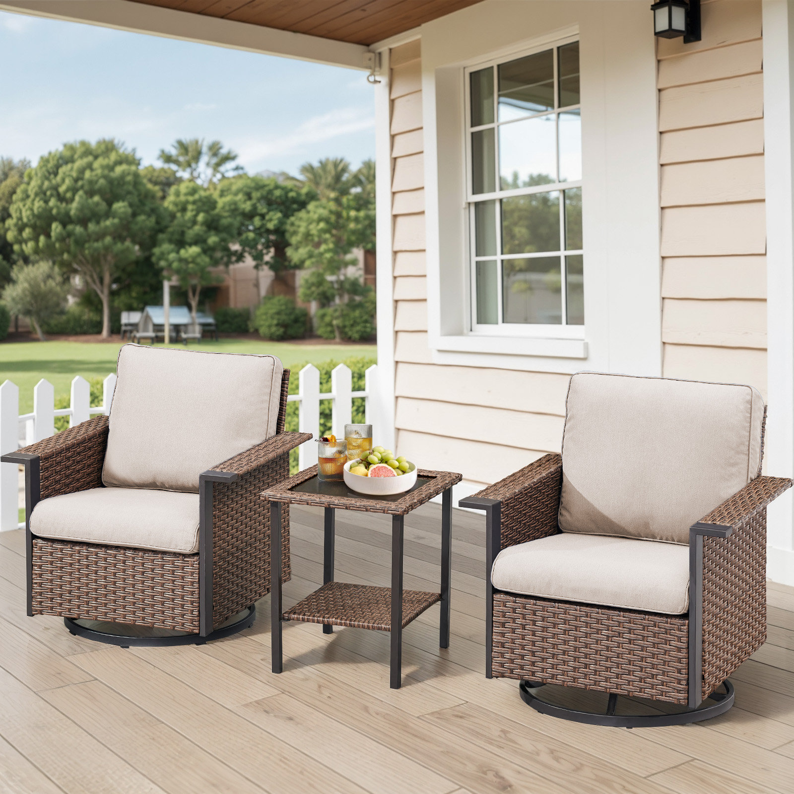 Wildon Home® Outdoor Swivel Rocker Patio Chairs - 360 Degree Swivel ...