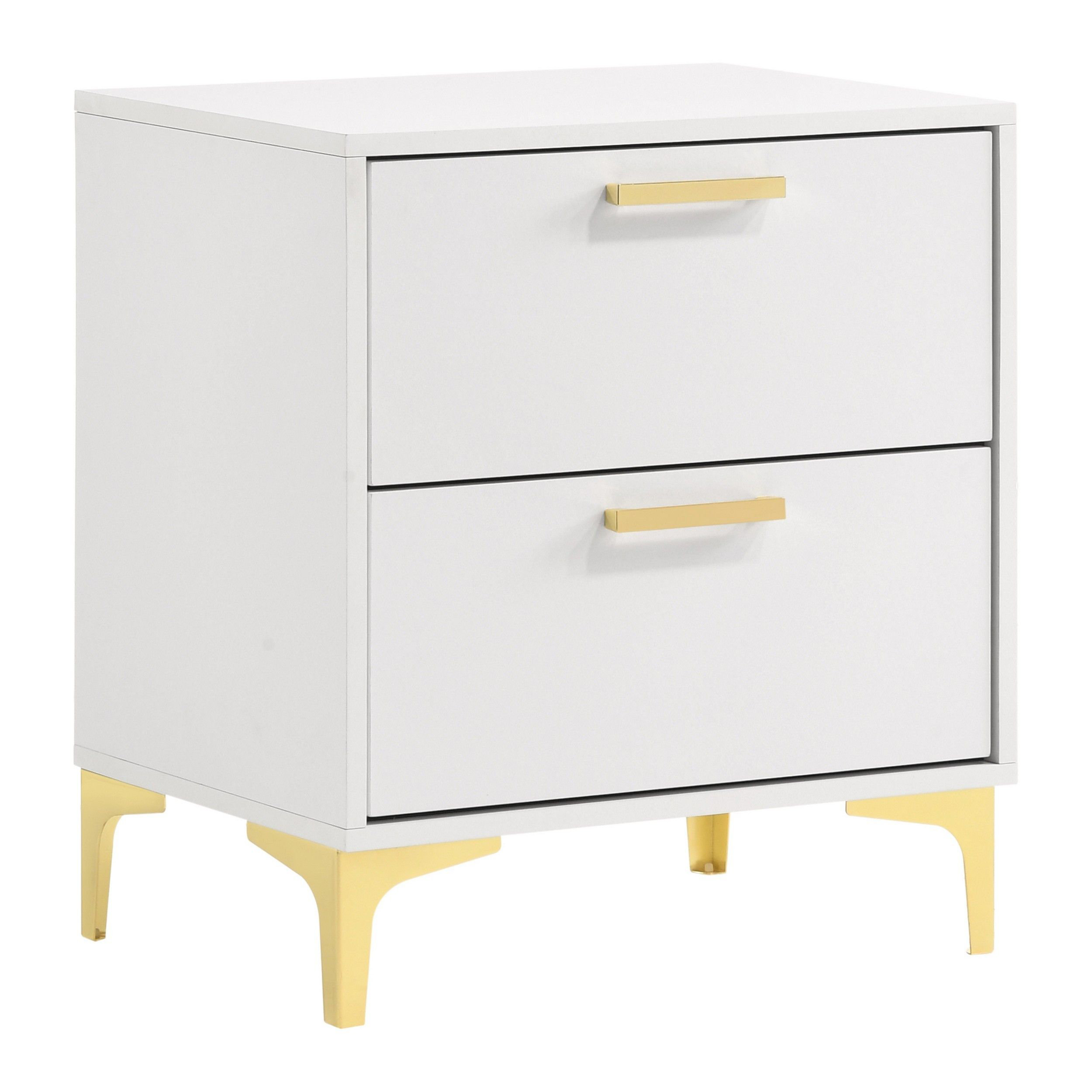 Mercer41 Jamond 2 - Drawer Nightstand in Black/Gold | Wayfair