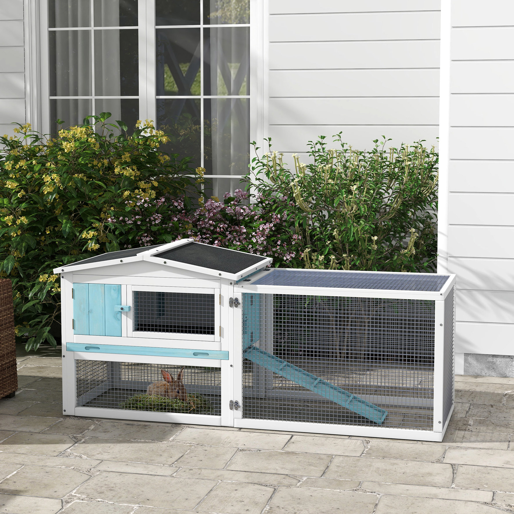Archie & Oscar™ Rabbit , 2-storey House With Detachable Run & Extra ...
