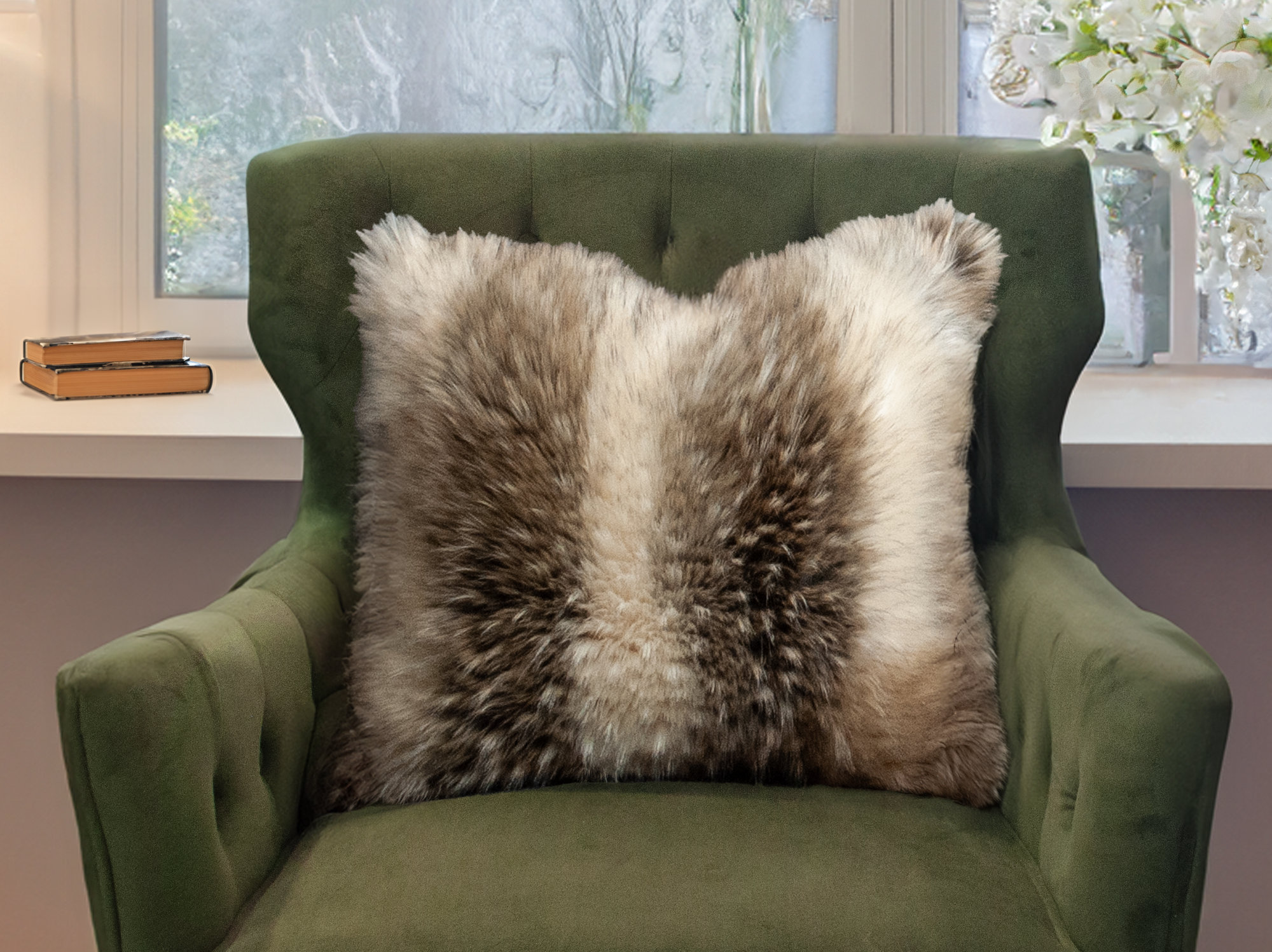 Thomas Collection® Italian Wolf Luxury Faux Fur Throw Pillow Assorted ...