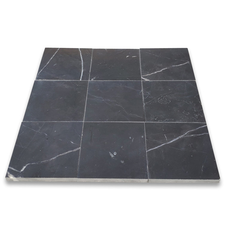 Marble Online Nero Marquina Black Marble 4X4 Tile Honed - Wayfair Canada