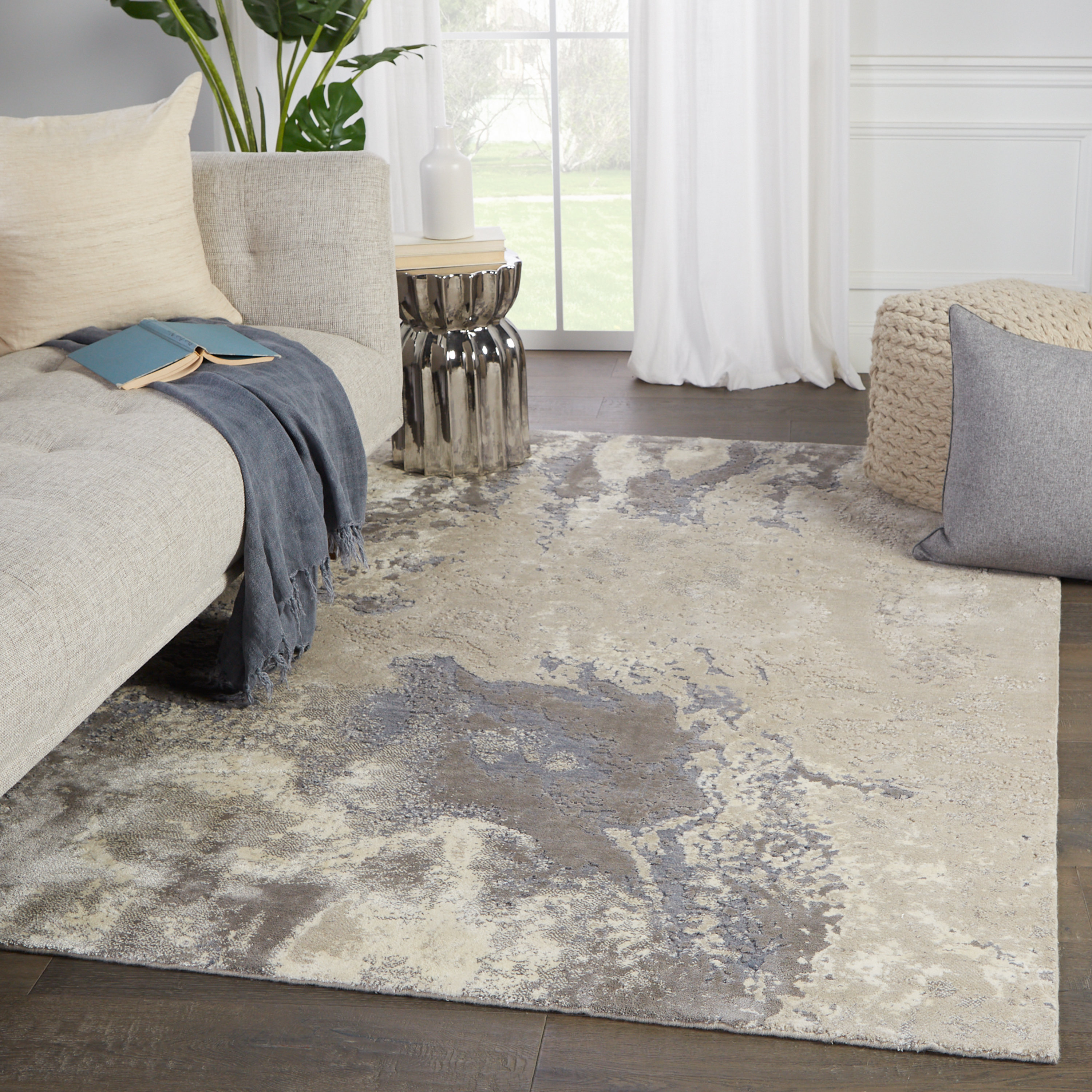 17 Stories Labarbera abstract grey area rug - Wayfair Canada
