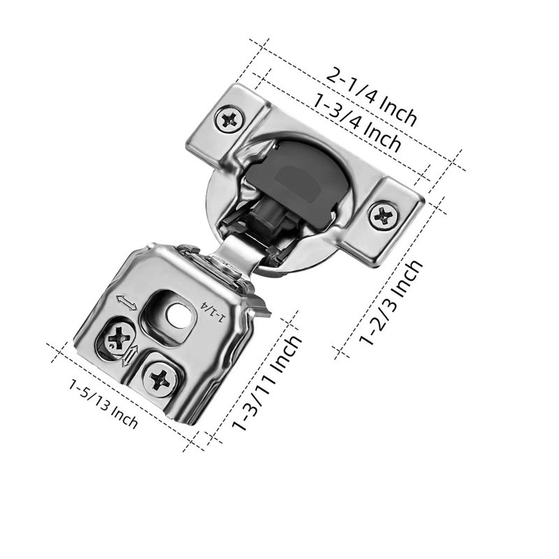 elysian 1 Piece Soft Close 1-1/4" Overlay Cabinet Hinge 105 Degree 6 ...