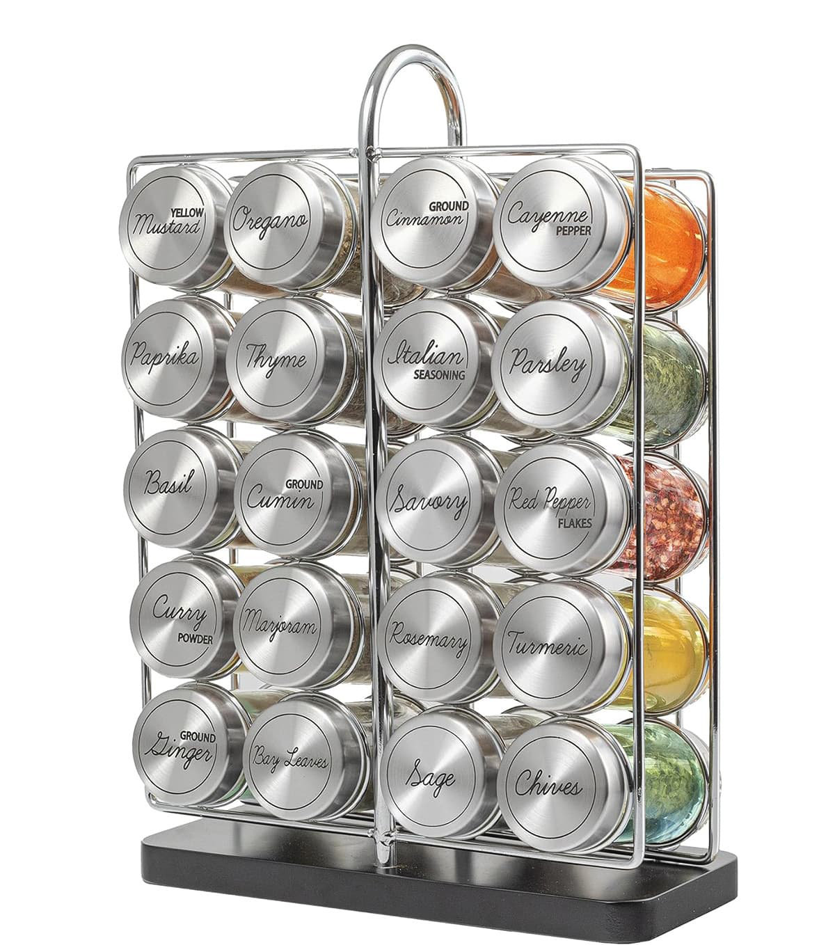 Latitude Run® 20-Jar Stainless Steel Spice Rack (Spices Included ...