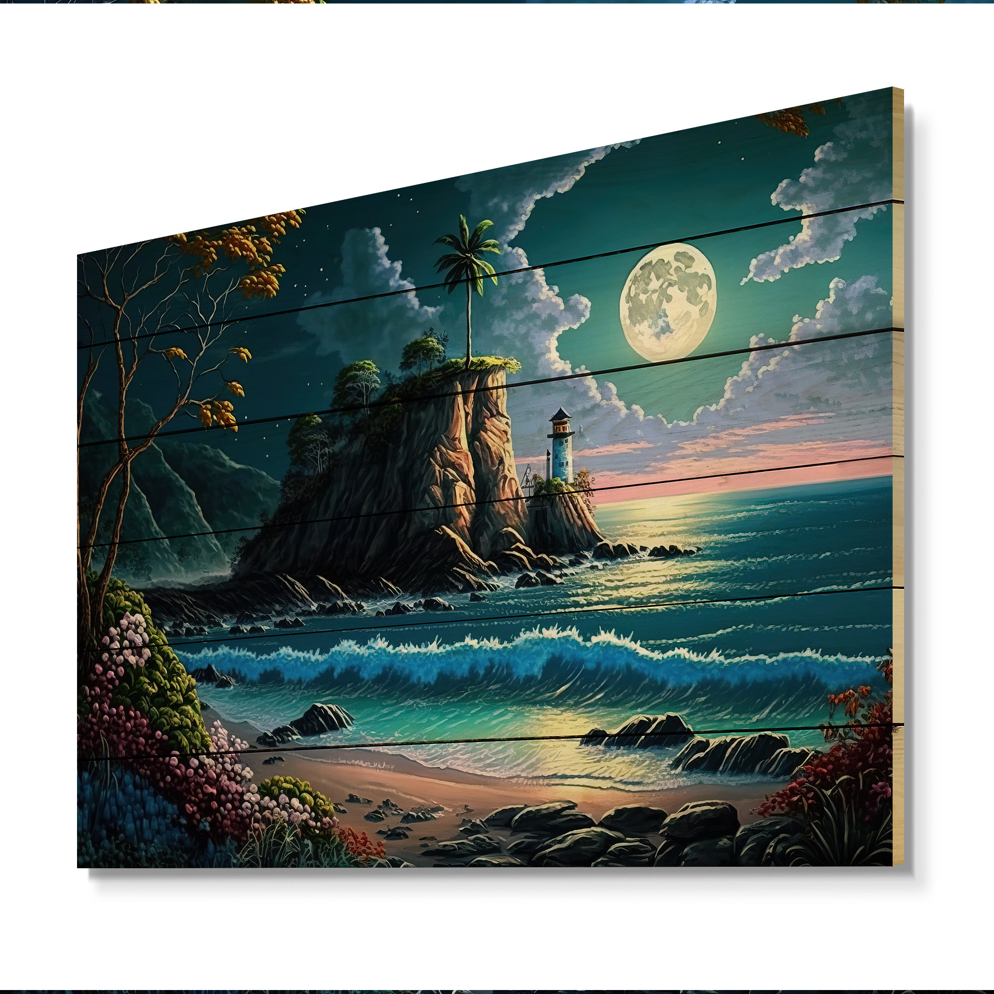 Breakwater Bay Modern Sunset In Vector Style I - Modern Landscape Beach ...