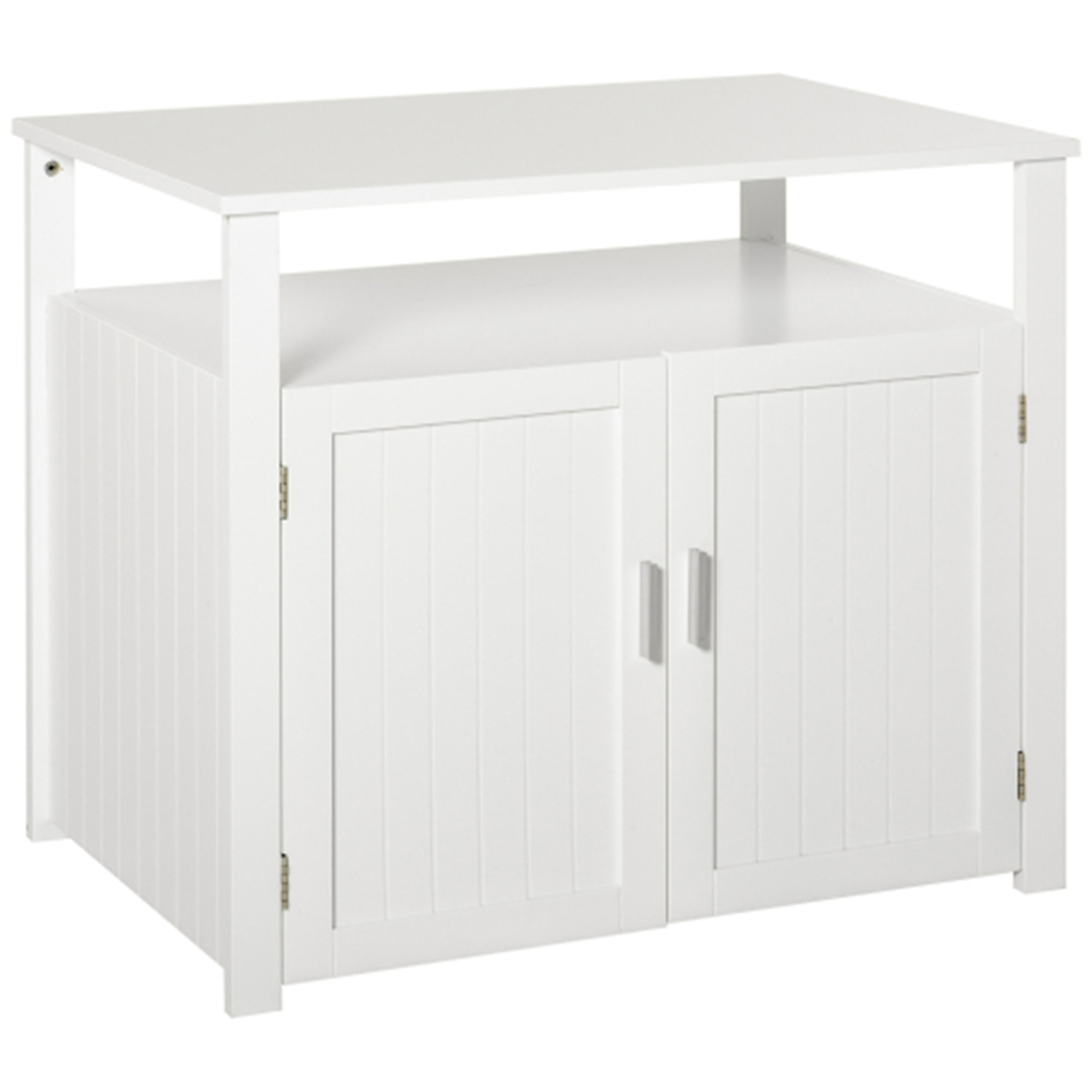 Tucker Murphy Pet™ PawHut White Adjustable Partition Wooden Cat Litter ...