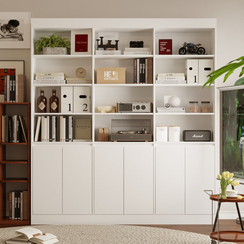 Latitude Run® Modern MDF Bookcase With Ample Storage - Elegant Shelving ...