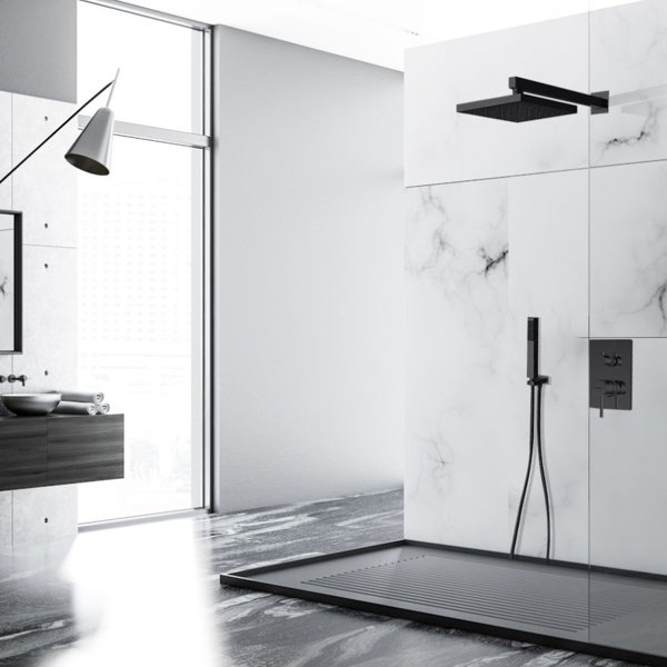 Juno Showers Juno Polished Oil-Rubbed Bronze Shower Head Set with ...