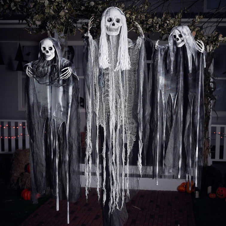 The Seasonal Aisle 3 Pack Hanging Halloween Skeleton Ghosts Decorations ...