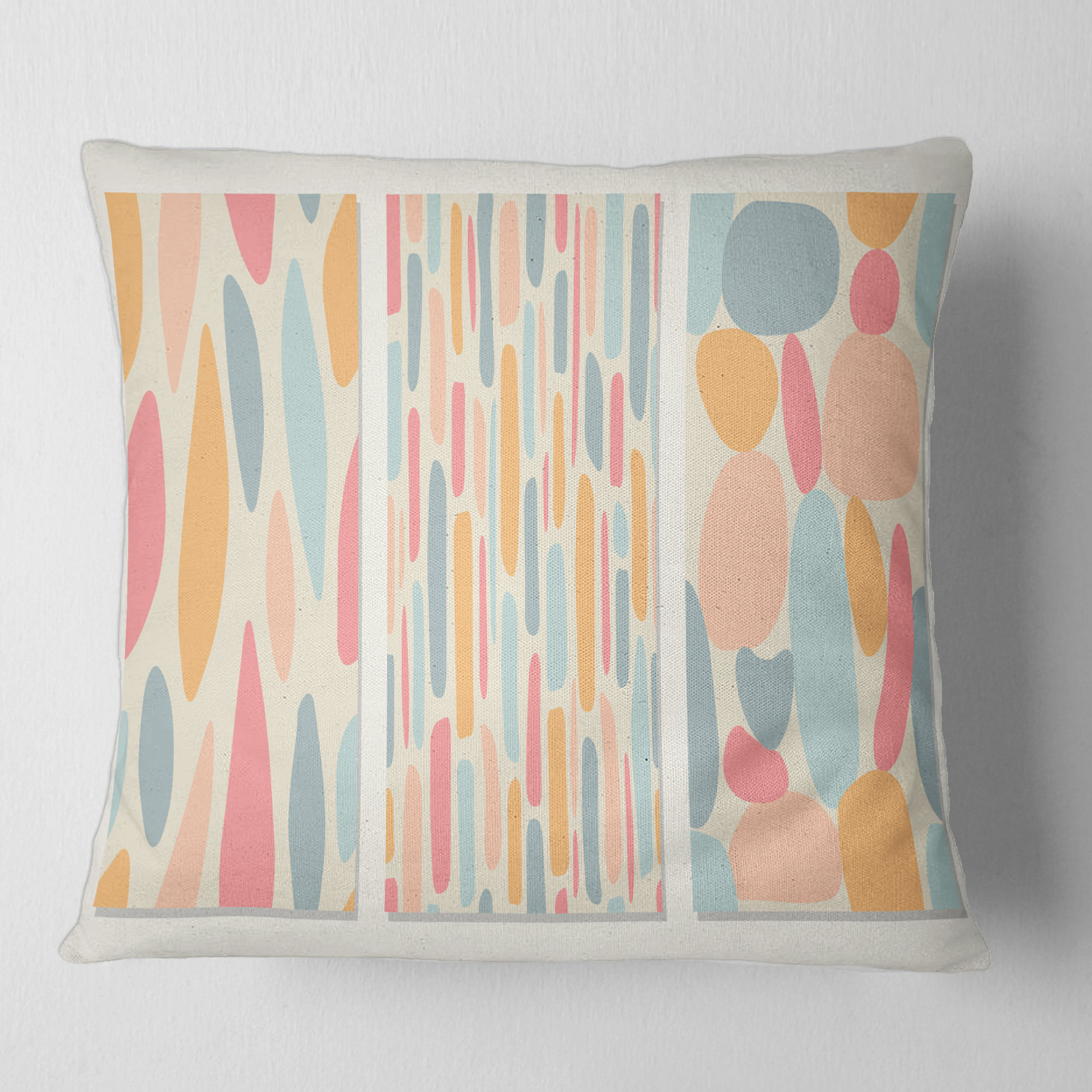 Design Art Patchwork of Pastel Shaped Shapes Square Pillow Cover and ...
