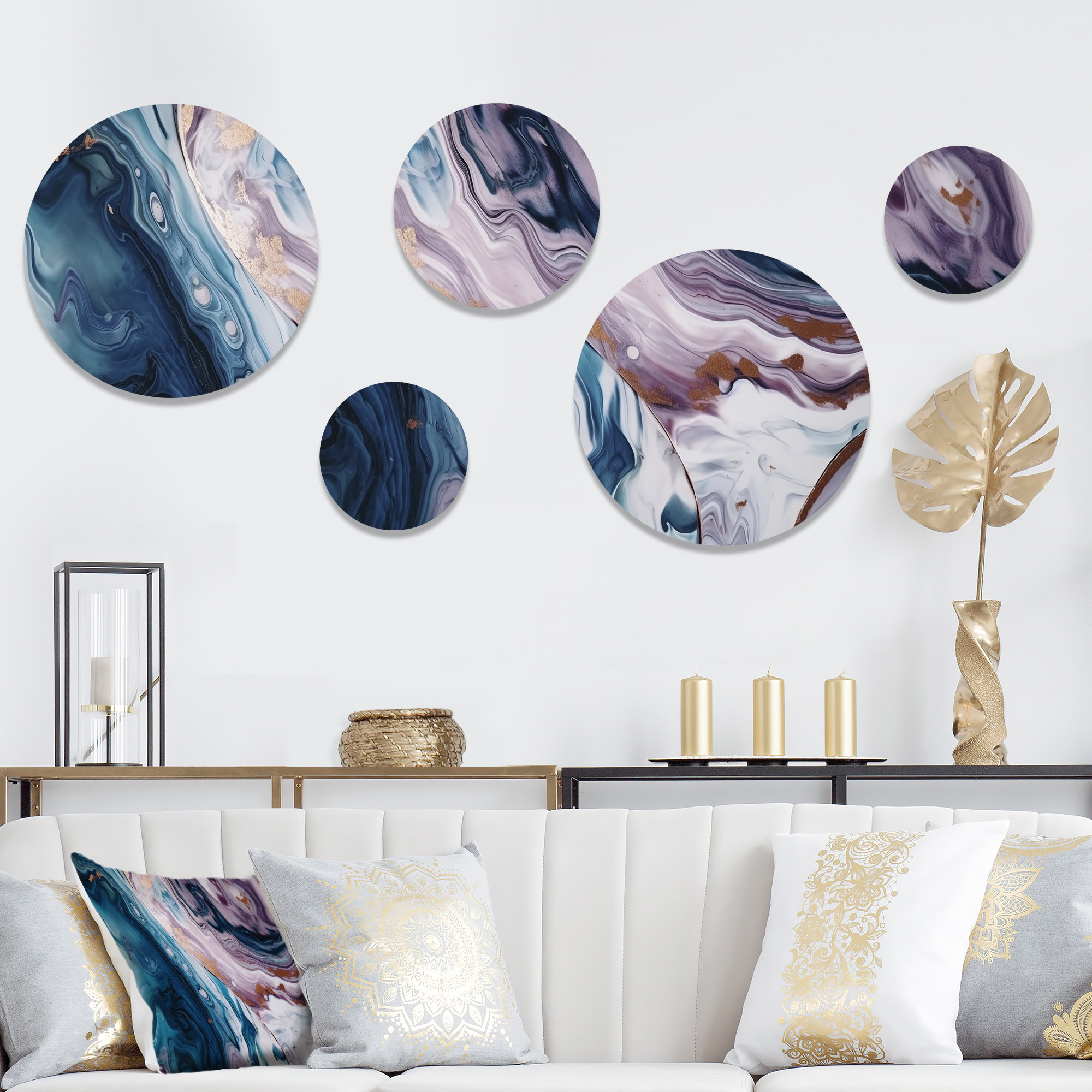 Design Art Solid Abstract Marble - Abstract Marble Metal Wall Décor ...