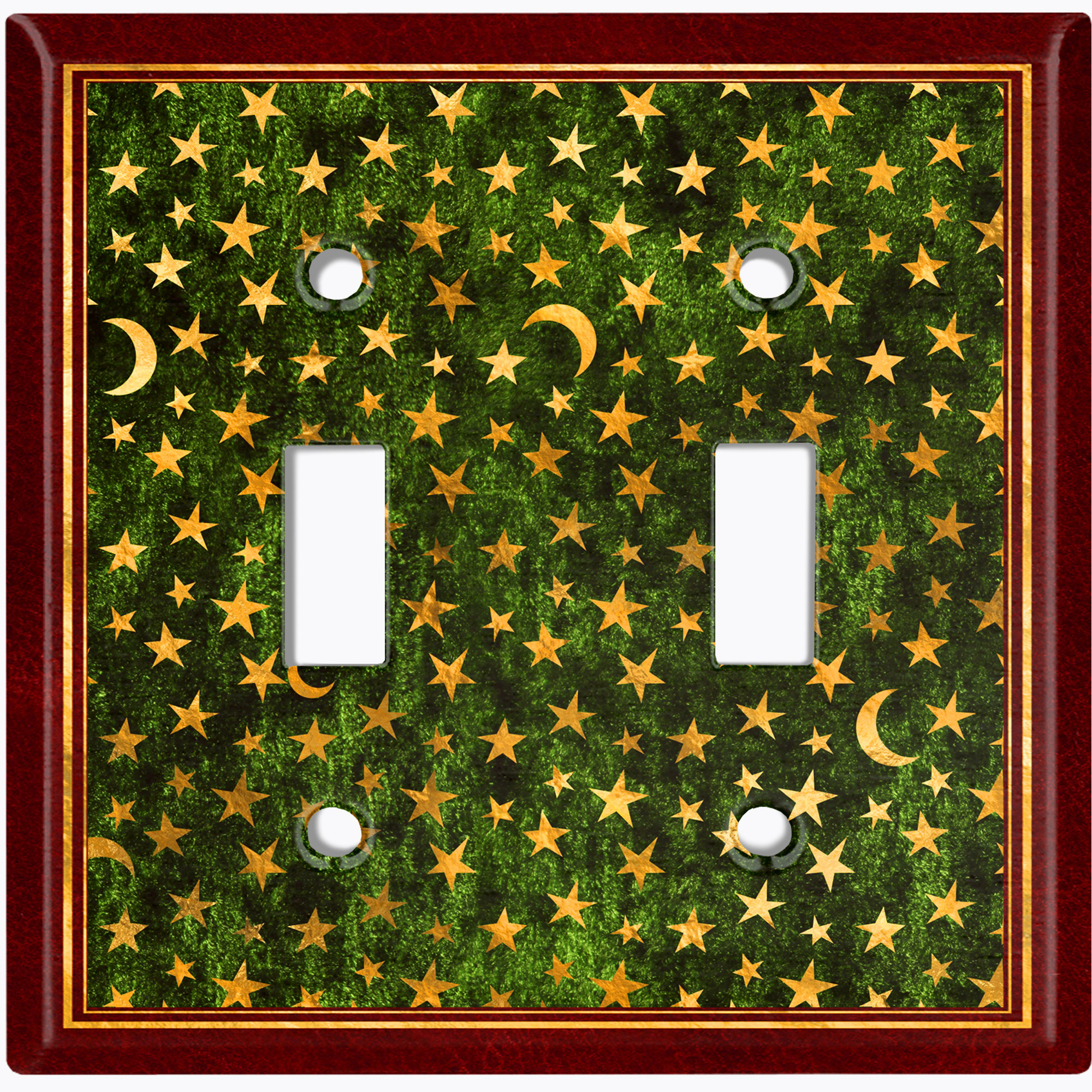 WorldAcc Star Night 2-Gang Toggle Light Switch Combination Wall Plate ...