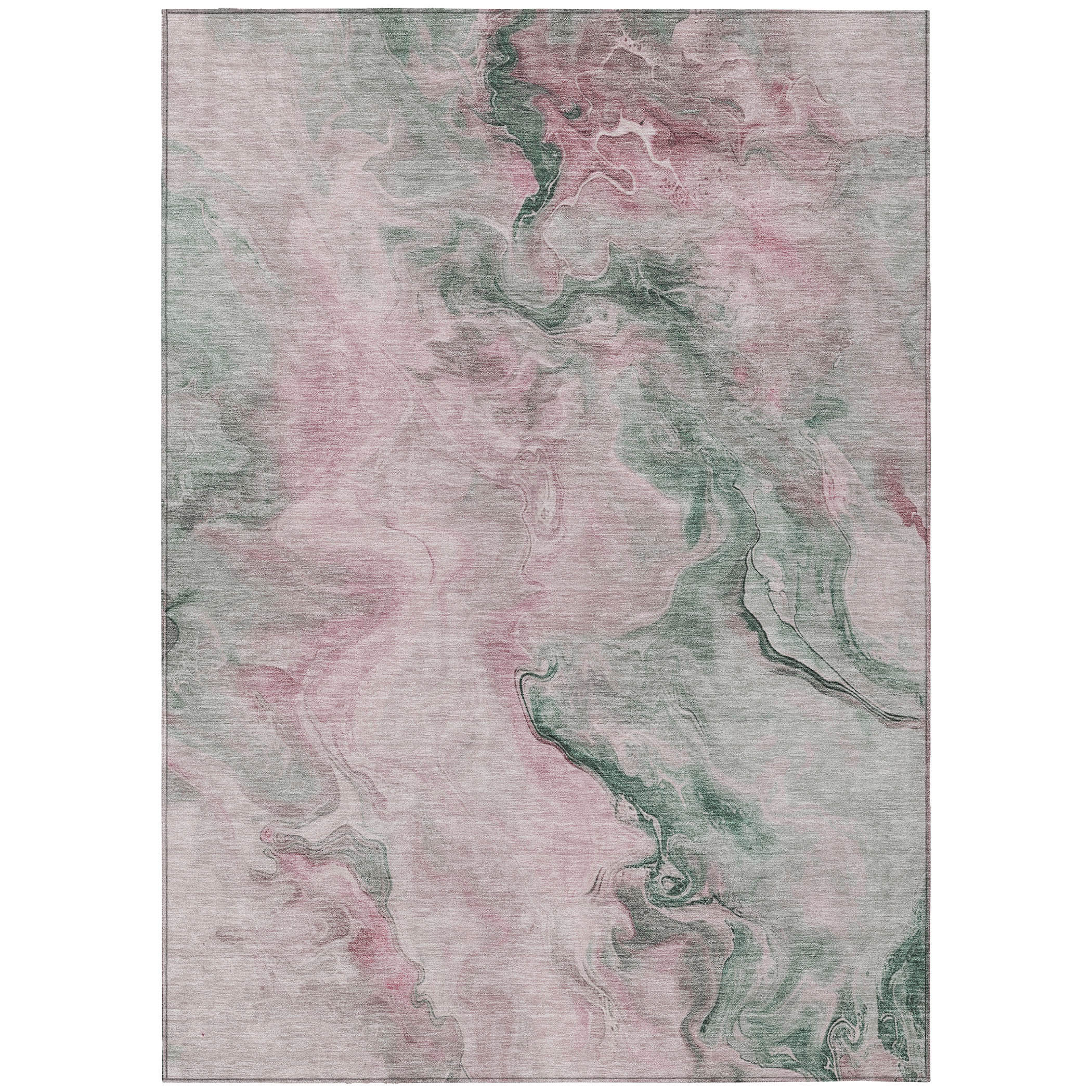 Orren Ellis 8' X 10' Blush And Sage Abstract Washable Indoor Outdoor ...