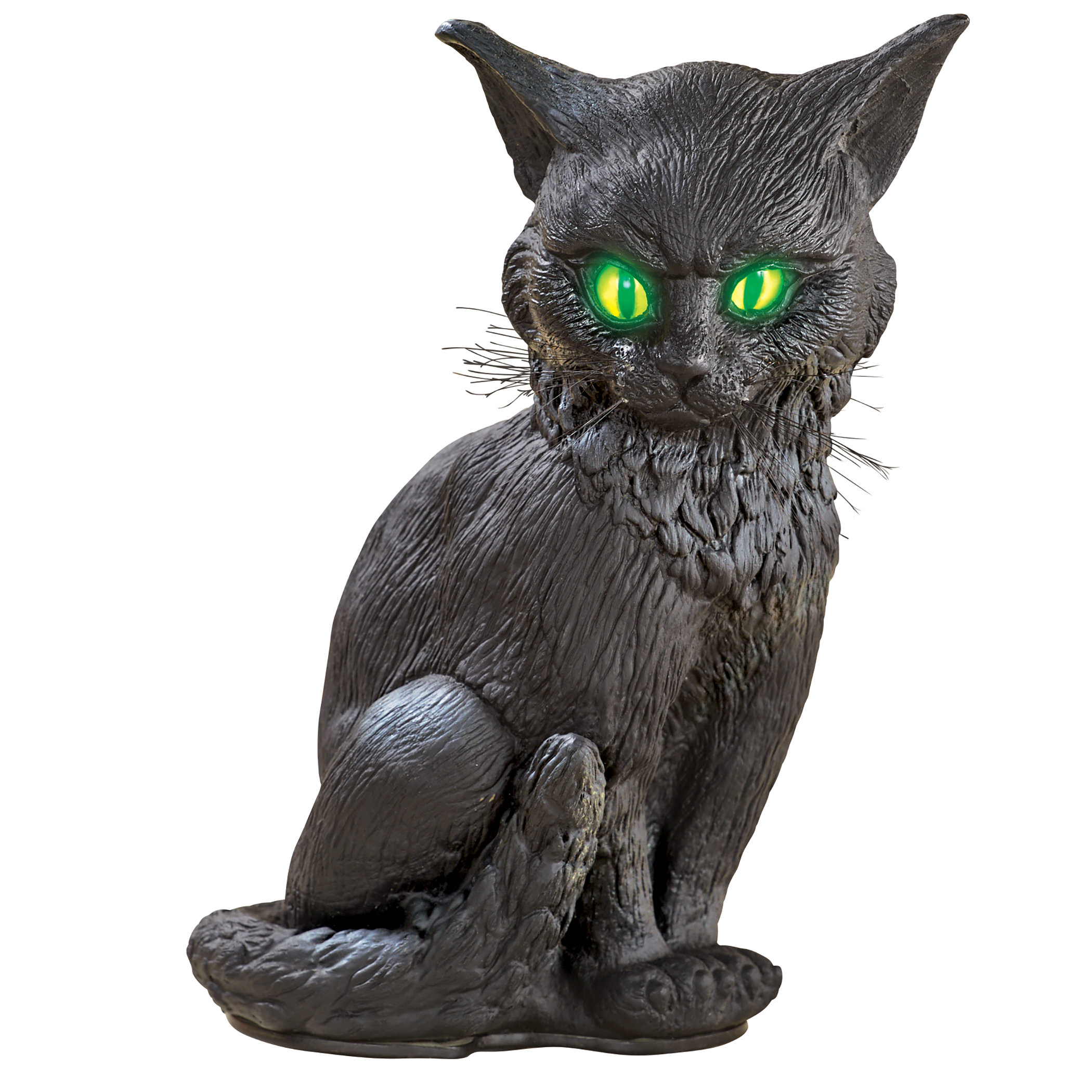 The Holiday Aisle® Screeching Animated Black Cat Statue Halloween ...
