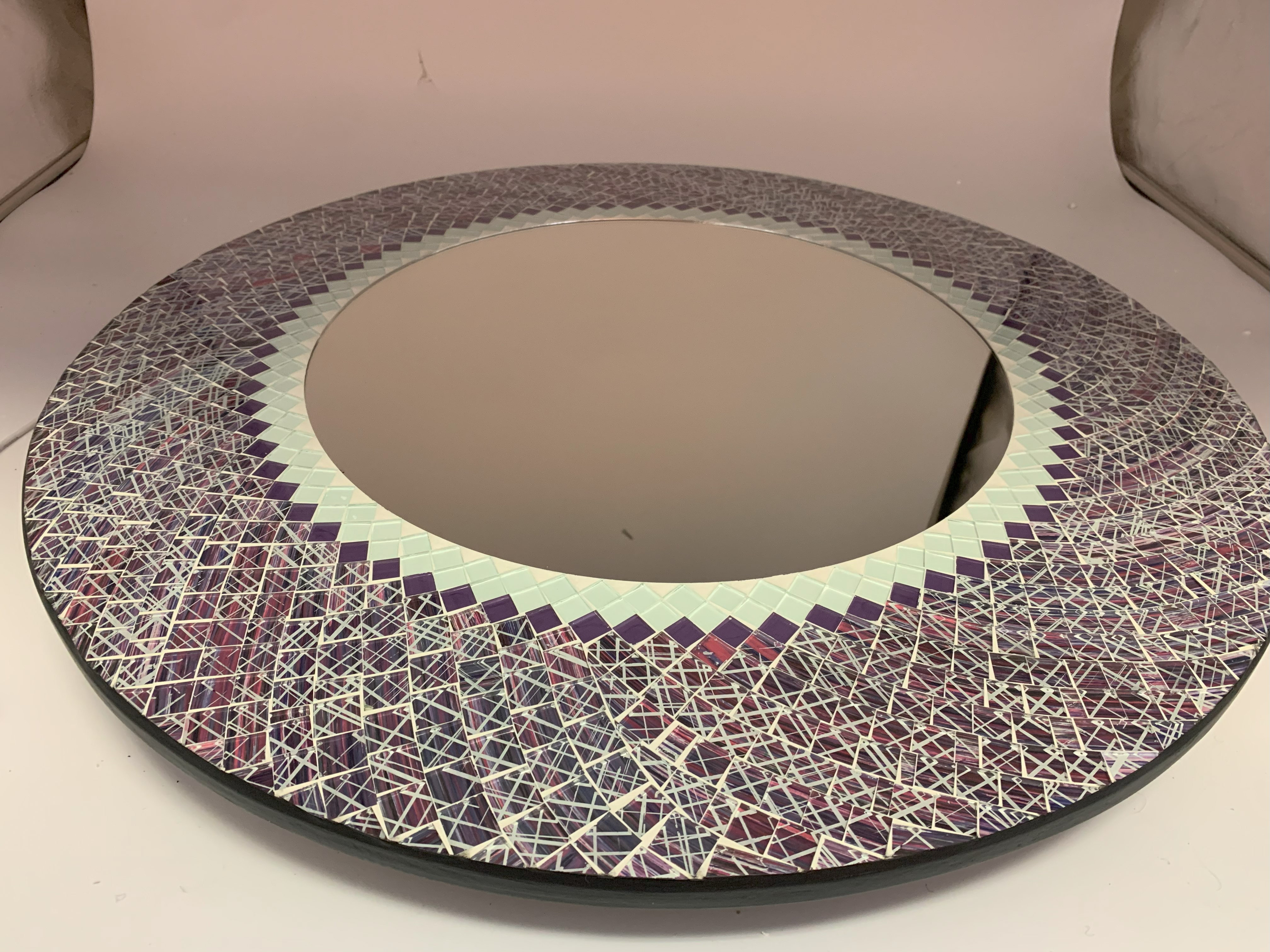 Corrigan Studio Zorigs Mosaic Mirror, Wall Art Décor – 24” Round ...