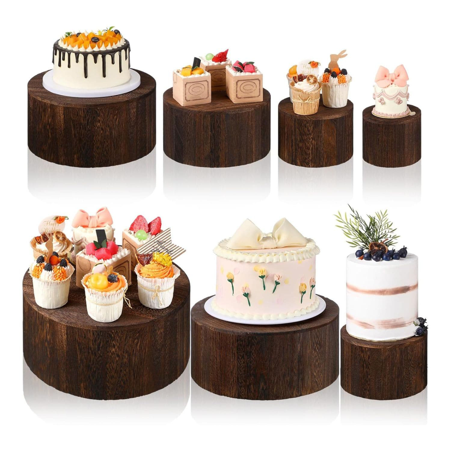 Hokku Designs Set of 6 Wooden Display Risers for Cupcakes | Wayfair