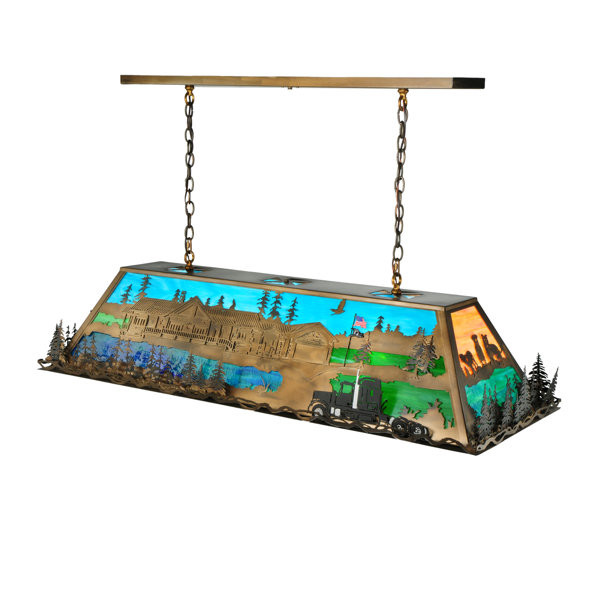 Meyda Lighting Personalized 9 - Light Antique Copper Pool Table Lights ...